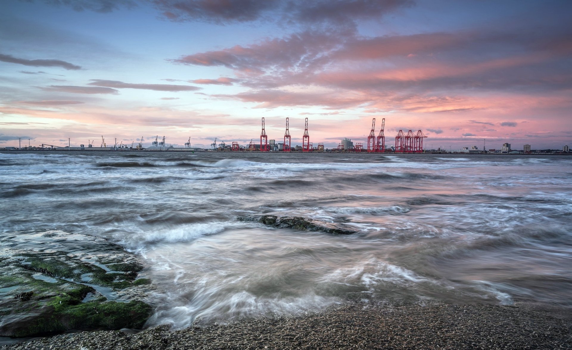 Download Crane River Dock Liverpool Sunset Water Beach Photography ...