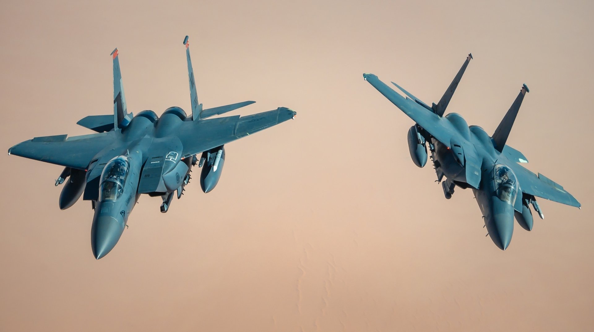 F-15 Eagle Jet Fighters Soaring: HD Military Warplane Wallpaper