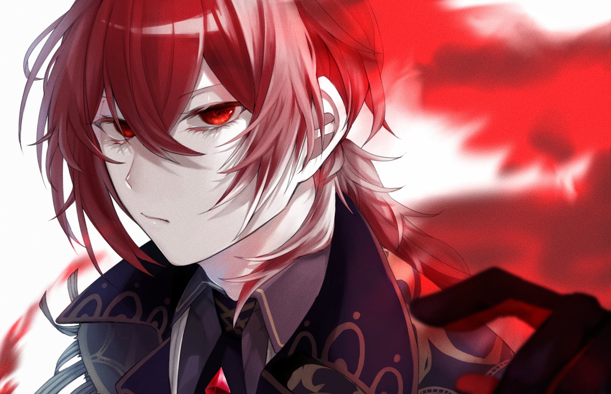 Download Red Hair Red Eyes Diluc (Genshin Impact) Video Game Genshin ...