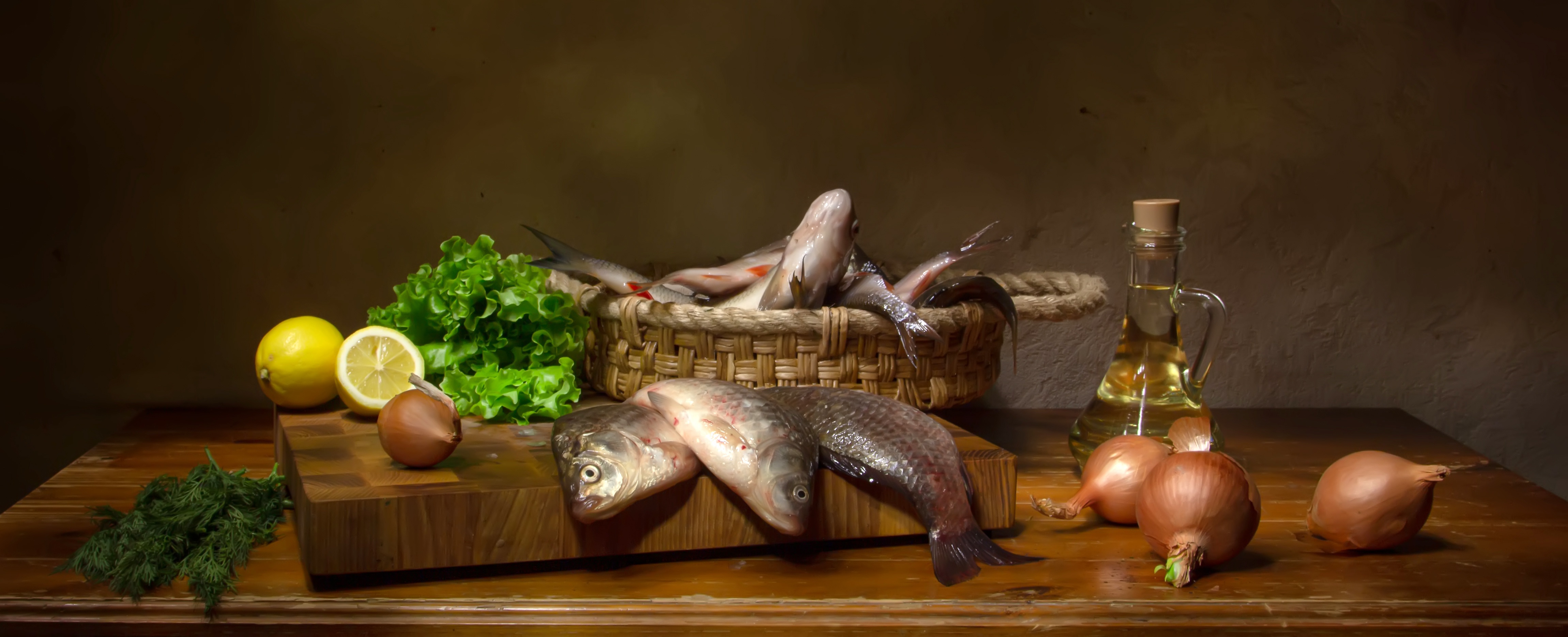 Download Still Life Food Fish HD Wallpaper