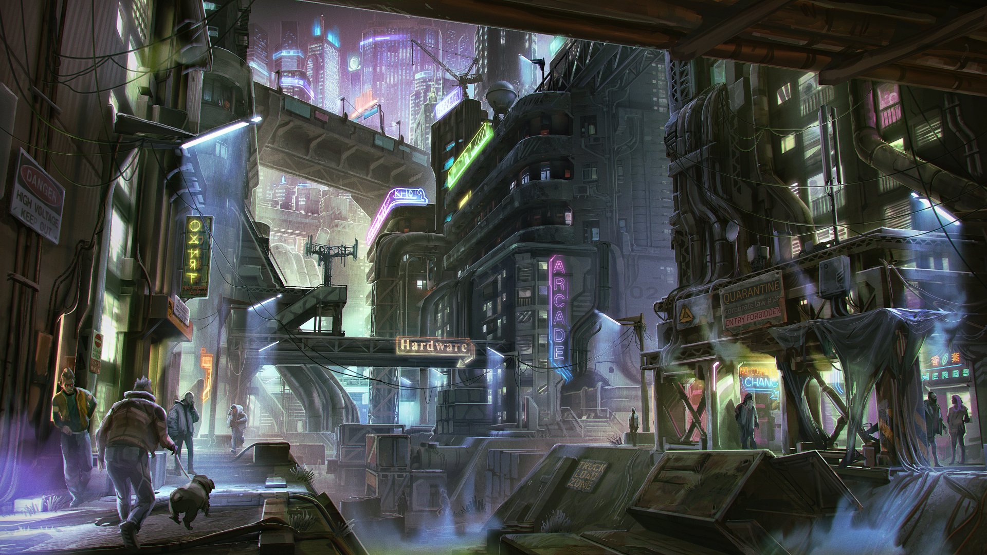 4K Ultra HD Cyberpunk Metropolis: Futuristic Sci-Fi Cityscape by Loïc ...