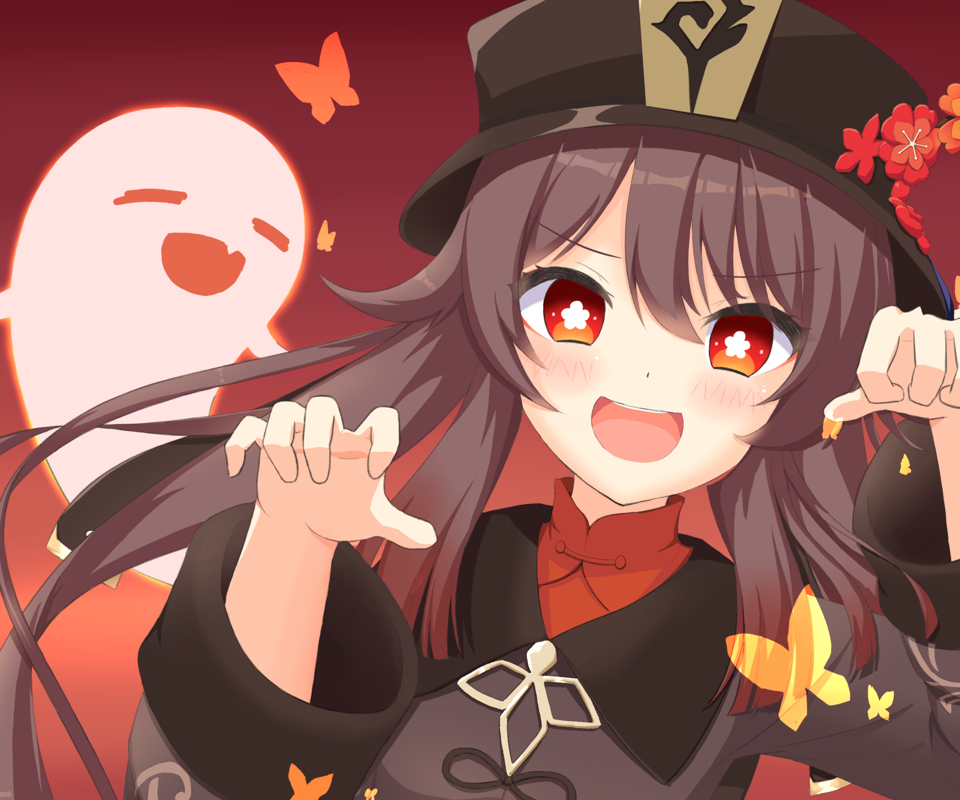 Hu Tao HD Wallpaper – Genshin Impact’s Spirited Flame