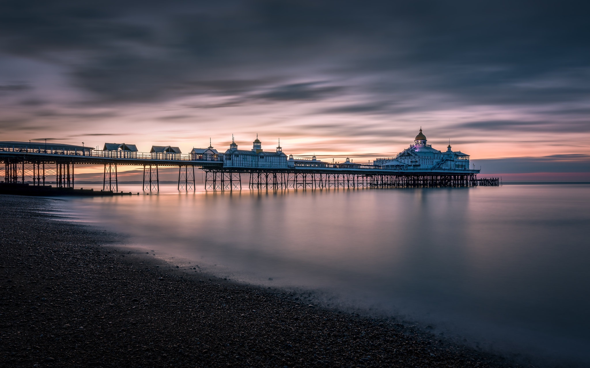 Download Eastbourne Pier England Beach Coast Man Made Pier HD Wallpaper