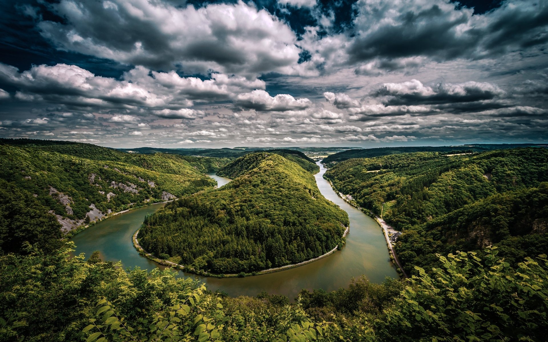 Download Nature Forest Germany Hill Cloud River HD Wallpaper ...