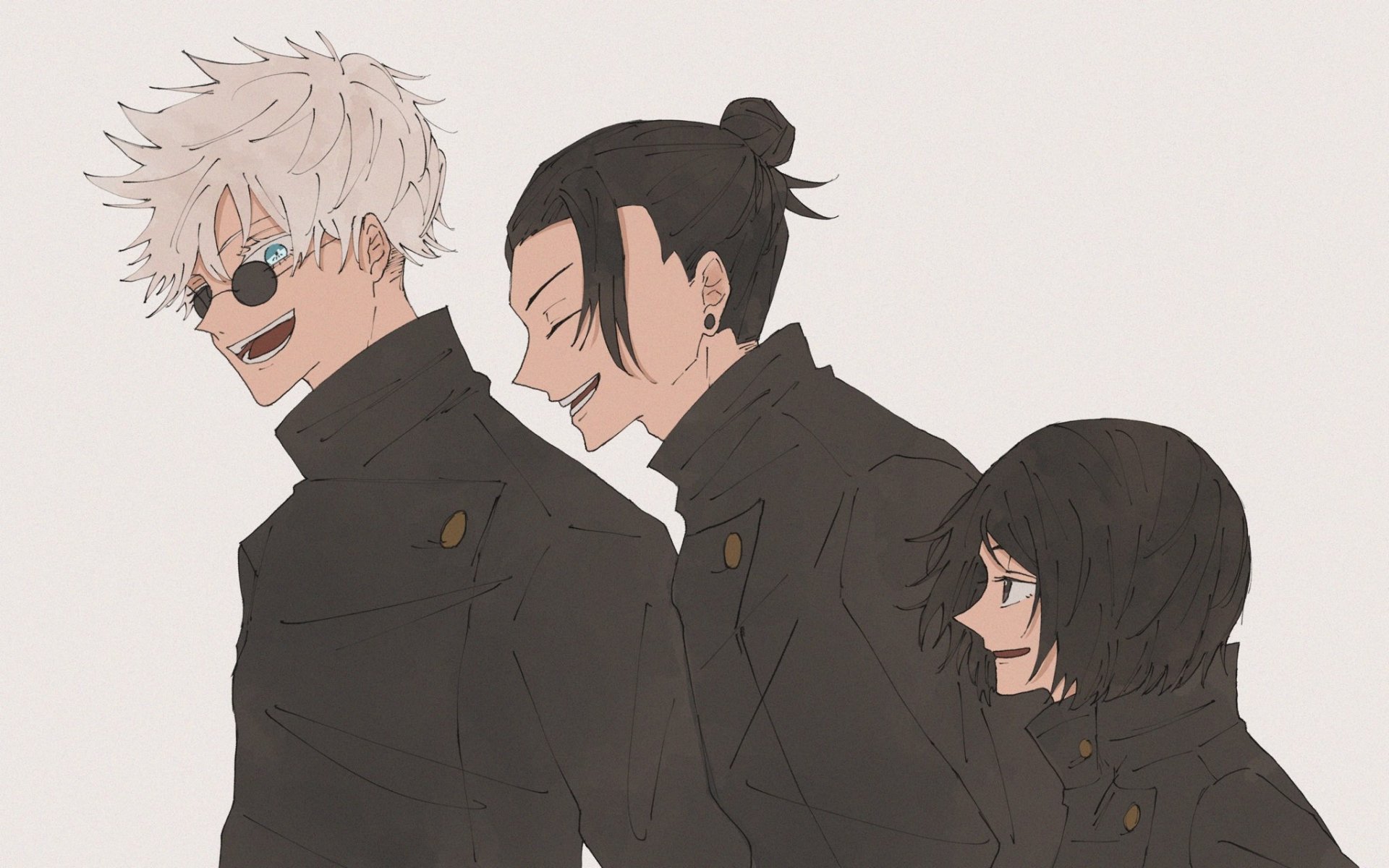 Download Glasses School Uniform Blue Eyes White Hair Black Hair Shoko ...