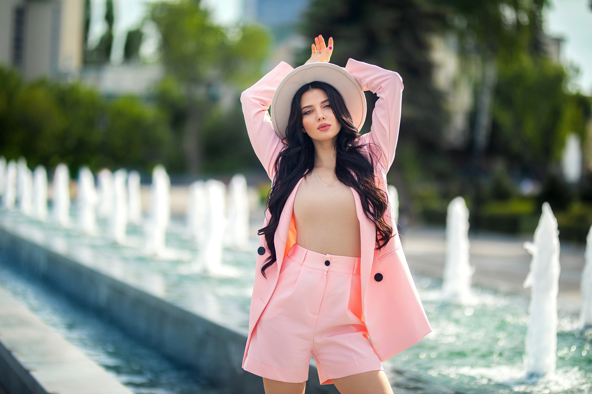 Download Long Hair Black Hair Depth Of Field Woman Model HD Wallpaper ...