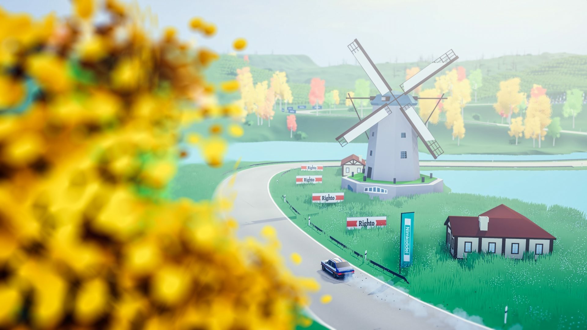 Art of Rally Game Windmill Scene HD Wallpaper