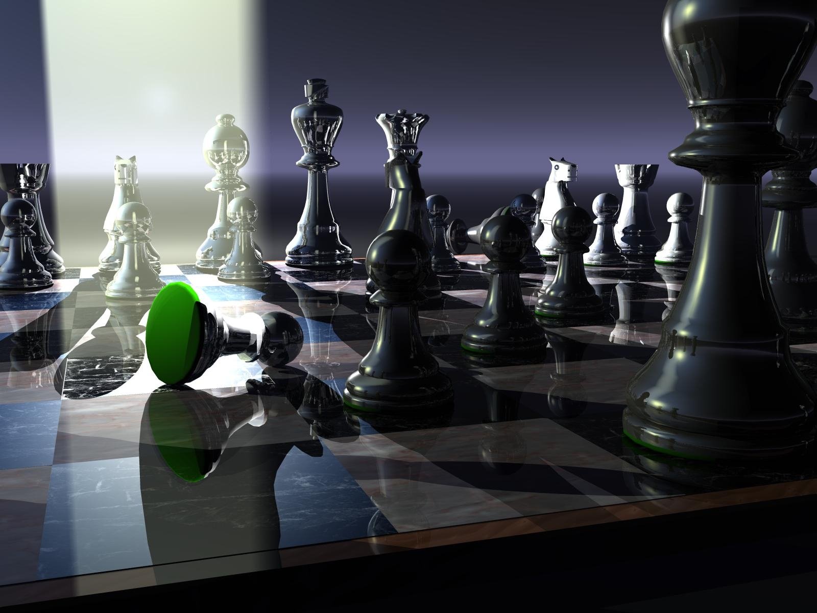 Artistic Chess Battle: HD Wallpaper of Strategic Elegance