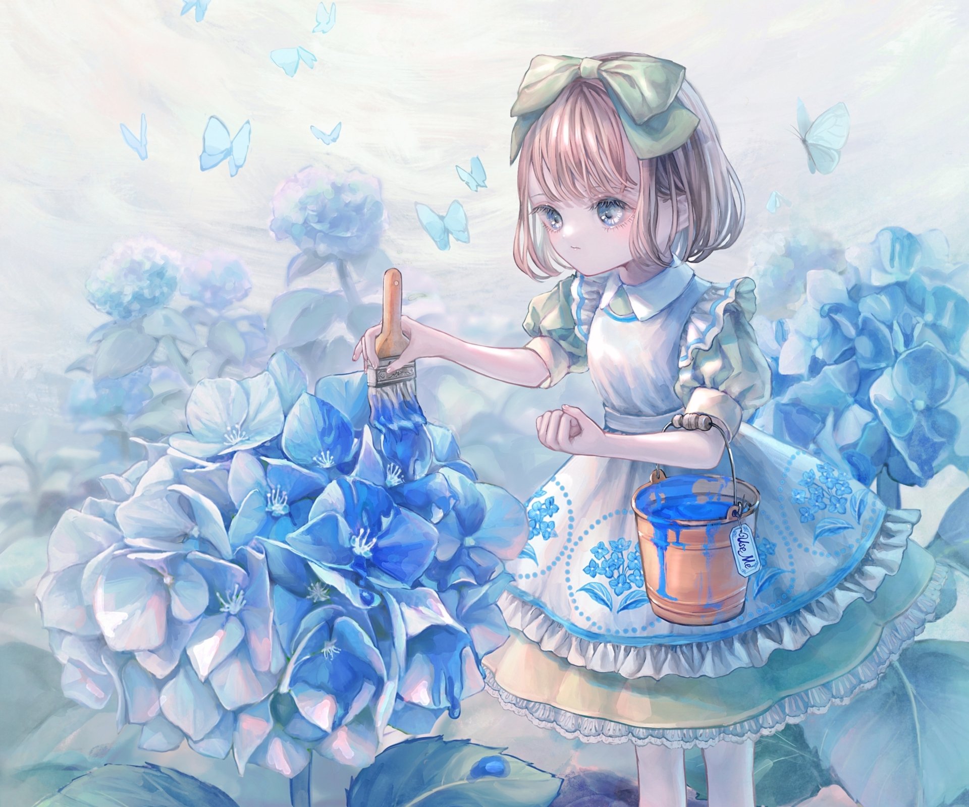 Download Painting Hydrangea Anime Girl Anime Girl HD Wallpaper