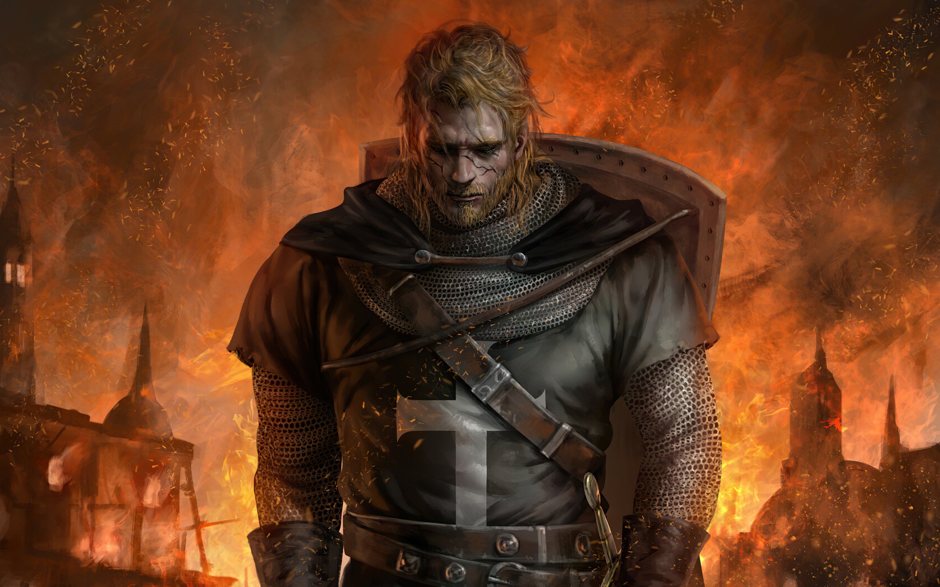 Download Crusader Fantasy Knight Templar HD Wallpaper by Mansik Yang