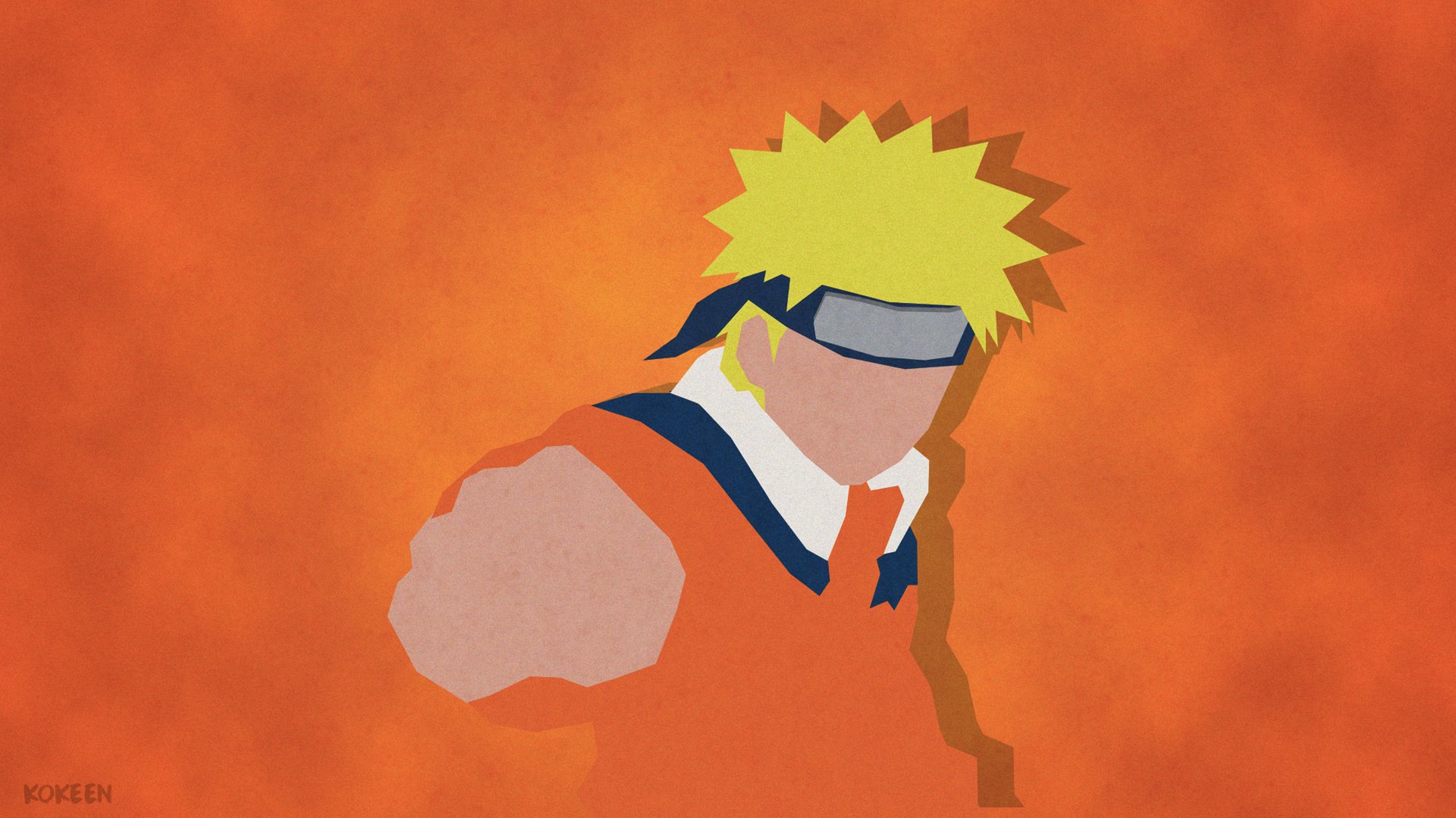 Naruto Uzumaki Minimalist HD Wallpaper – Bold Blonde & Orange Anime Vibes