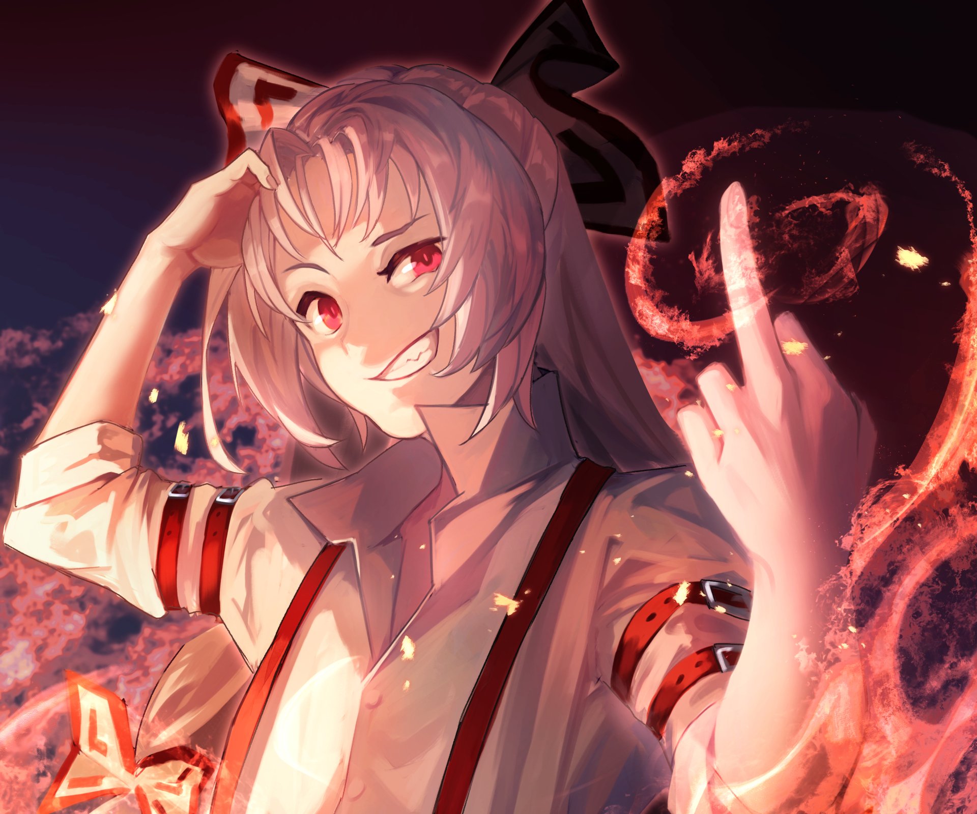 Download Fujiwara No Mokou Anime Touhou HD Wallpaper | 2894x2412 ...