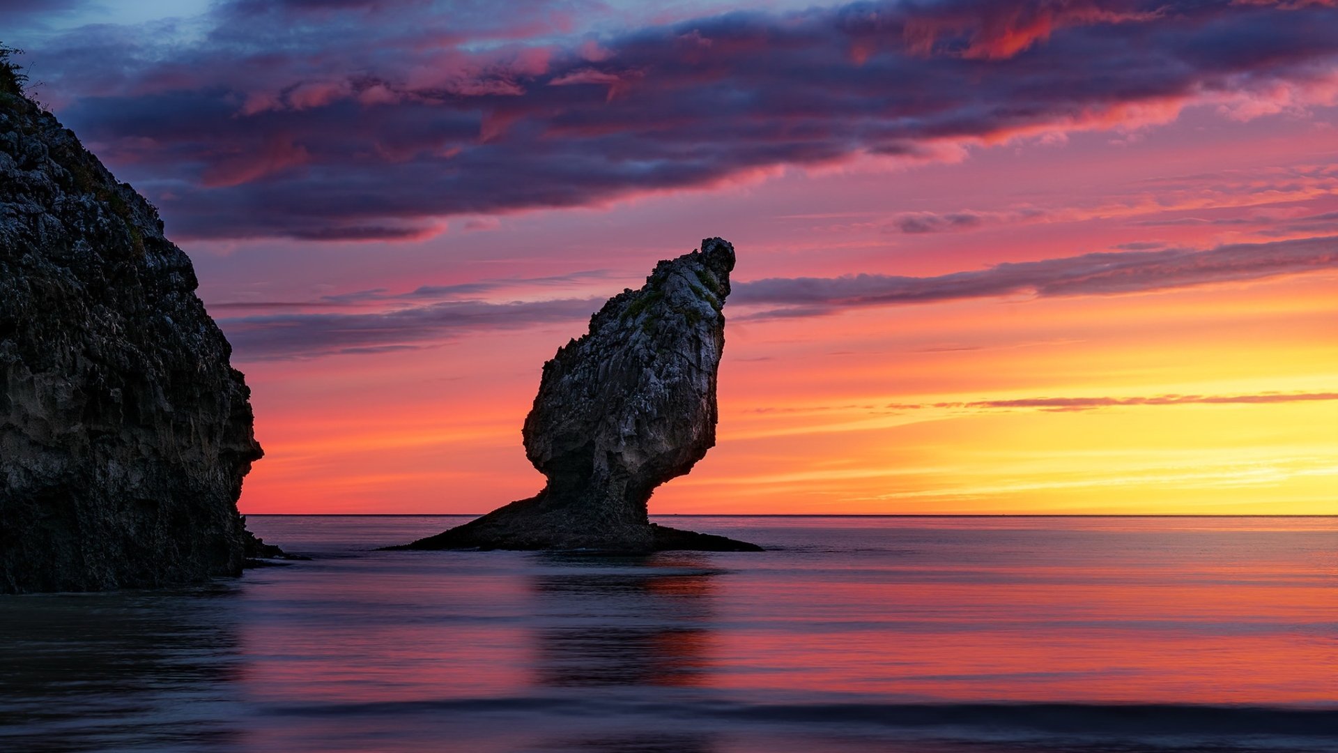 Download Sunset Nature Rock HD Wallpaper