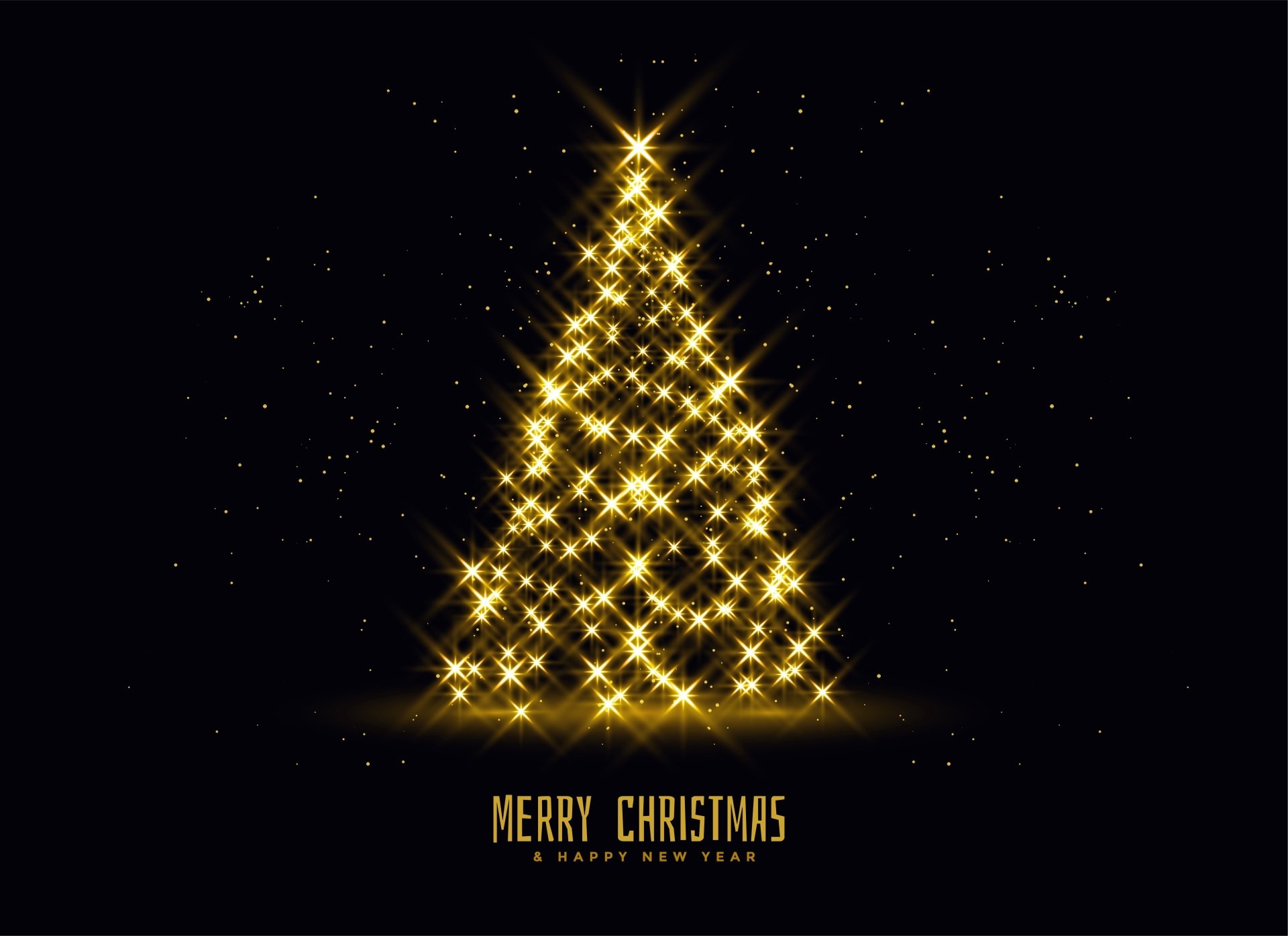 Merry Christmas — 5K Golden Tree Holiday Wallpaper | 5501x4001 ...