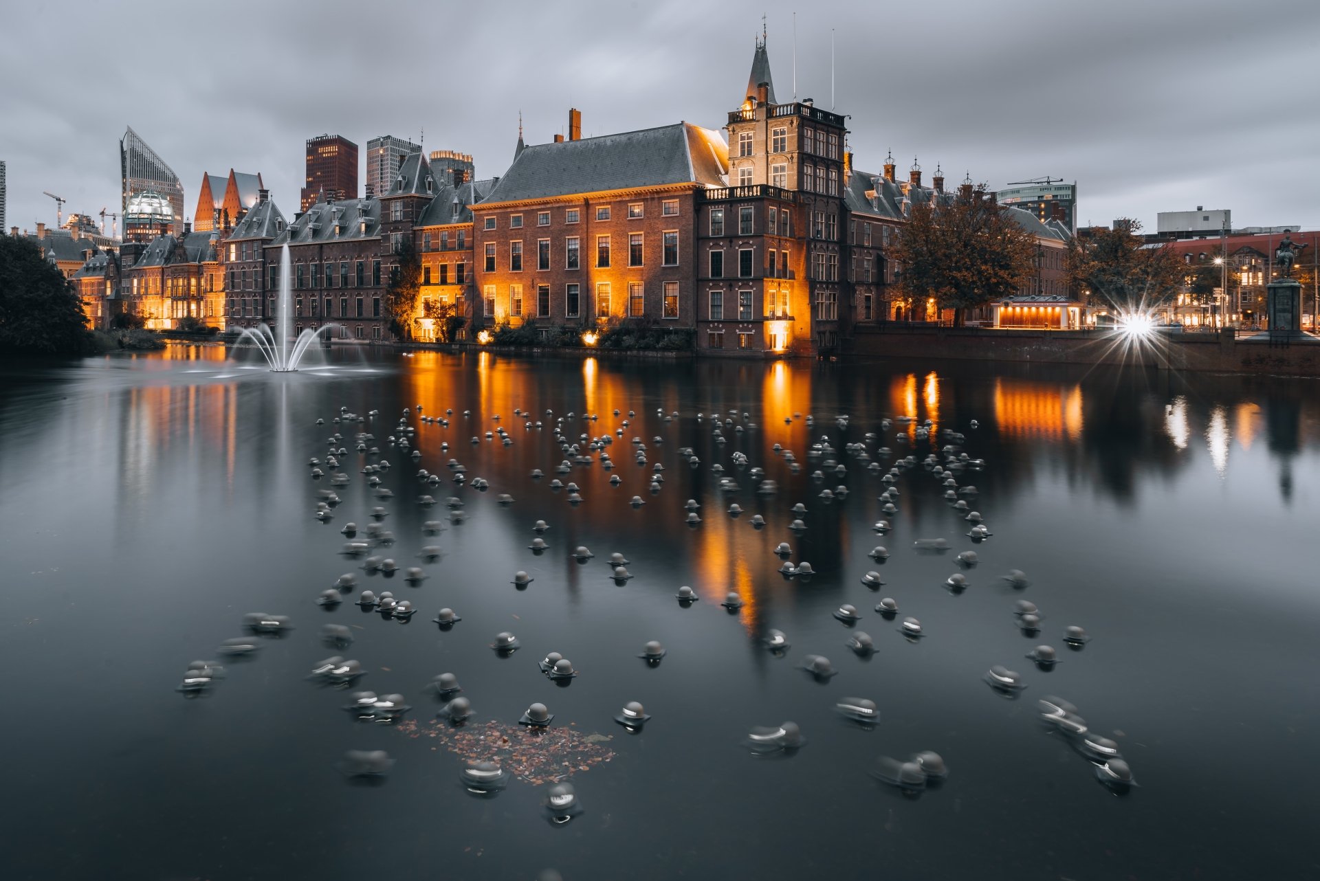 The Hague Lights: Netherlands Man-Made Beauty — 5K Ultra HD Wallpaper