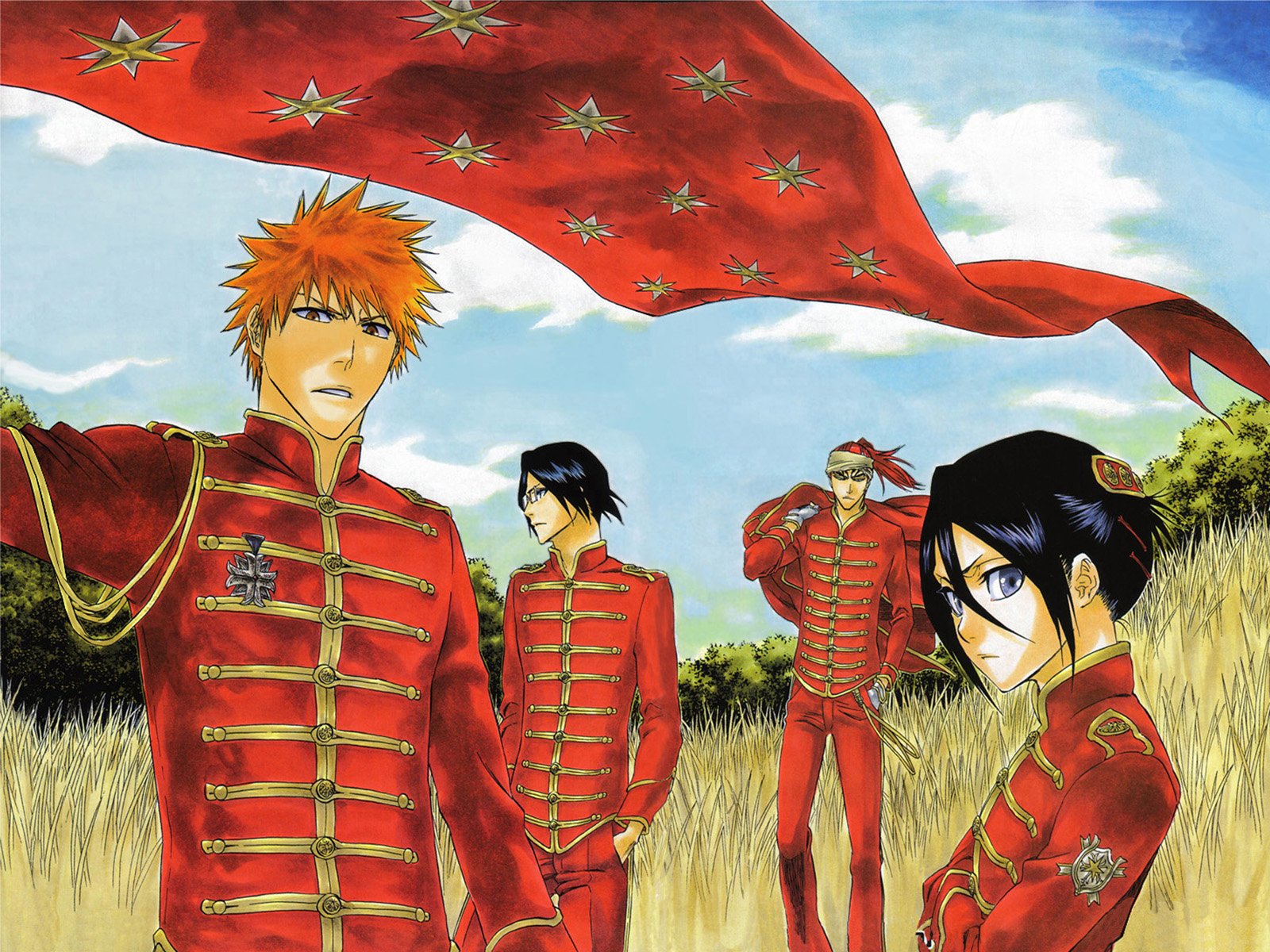 Bleach Heroes Unite: Ichigo, Rukia, Renji & Uryu in Epic HD Wallpaper ...