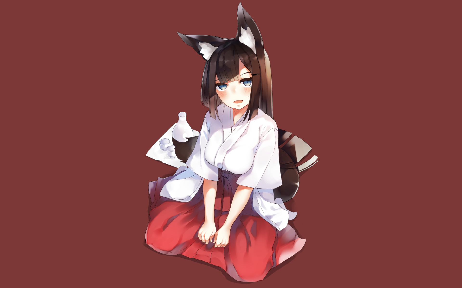 Download Kimono Animal Ears Anime Azur Lane HD Wallpaper