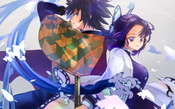 Giyuu and Shinobu: Demon Slayer HD Wallpaper by A_maru