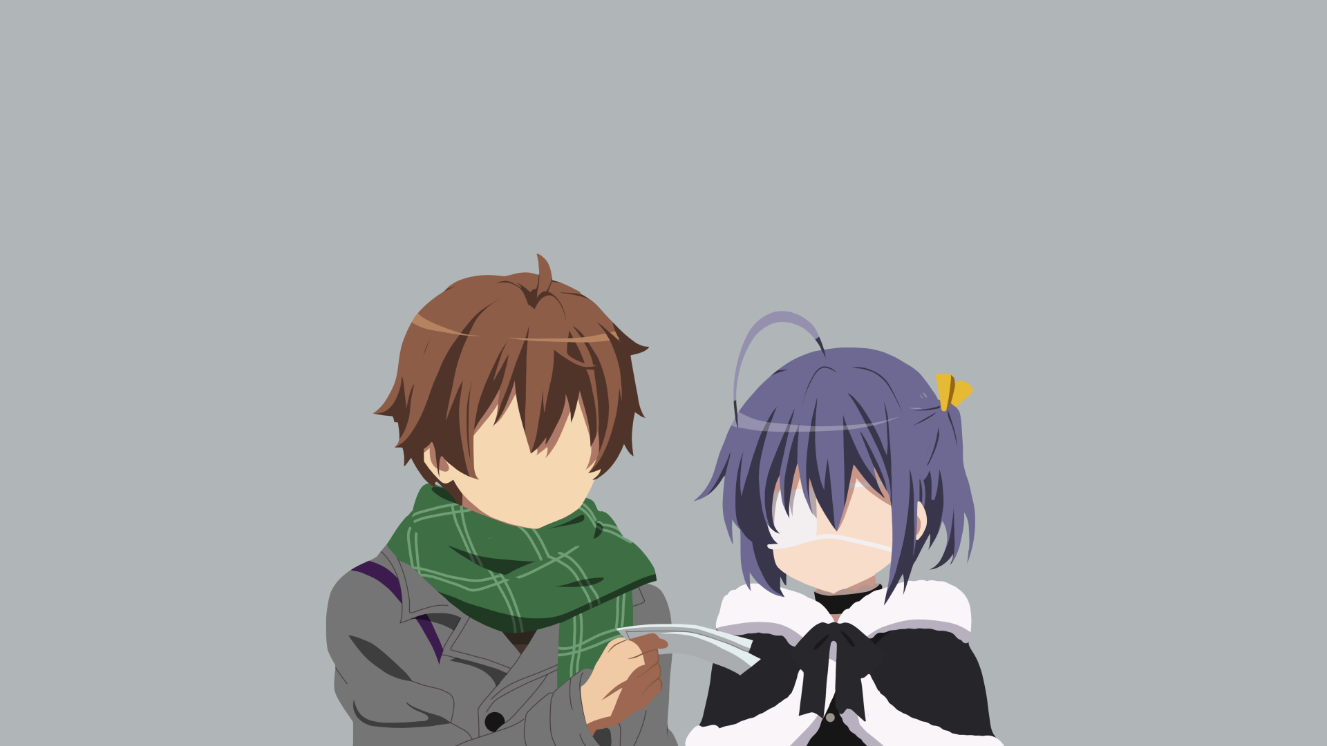 Minimalist Rikka & Yūta — Love, Chunibyo 4K Ultra HD Wallpaper