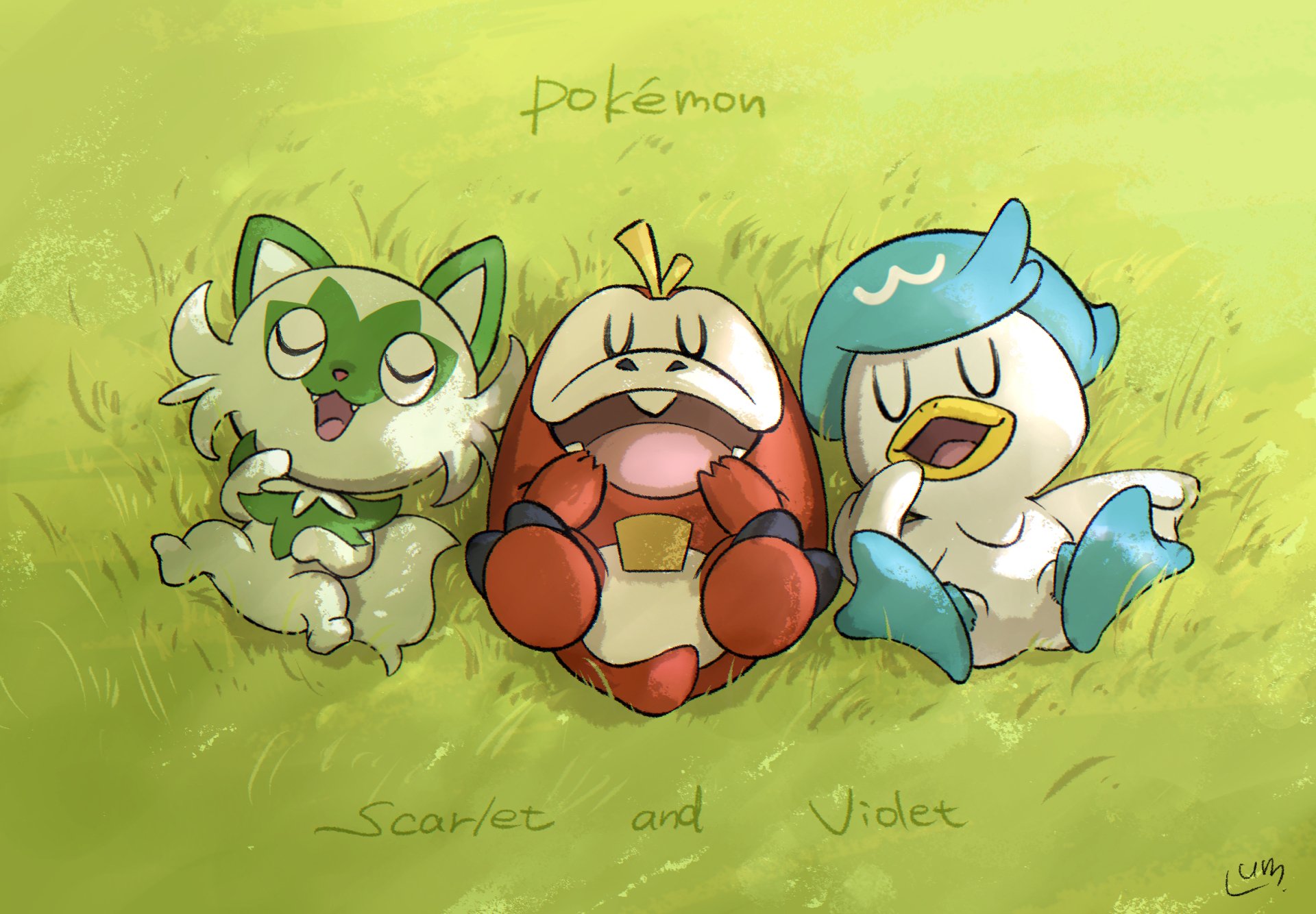 Epic HD Wallpaper: Sprigatito, Quaxly & Fuecoco - Pokémon Scarlet & Violet Starters