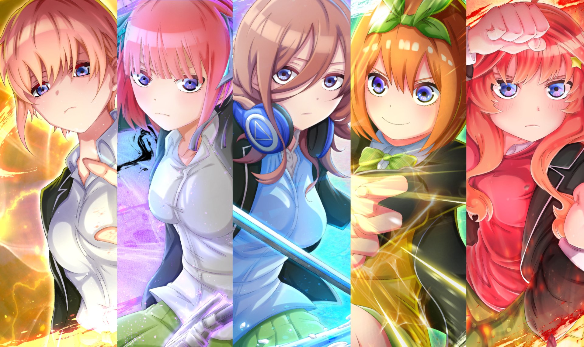 The Quintessential Quintuplets HD Wallpaper: Yotsuba, Nino, Ichika ...