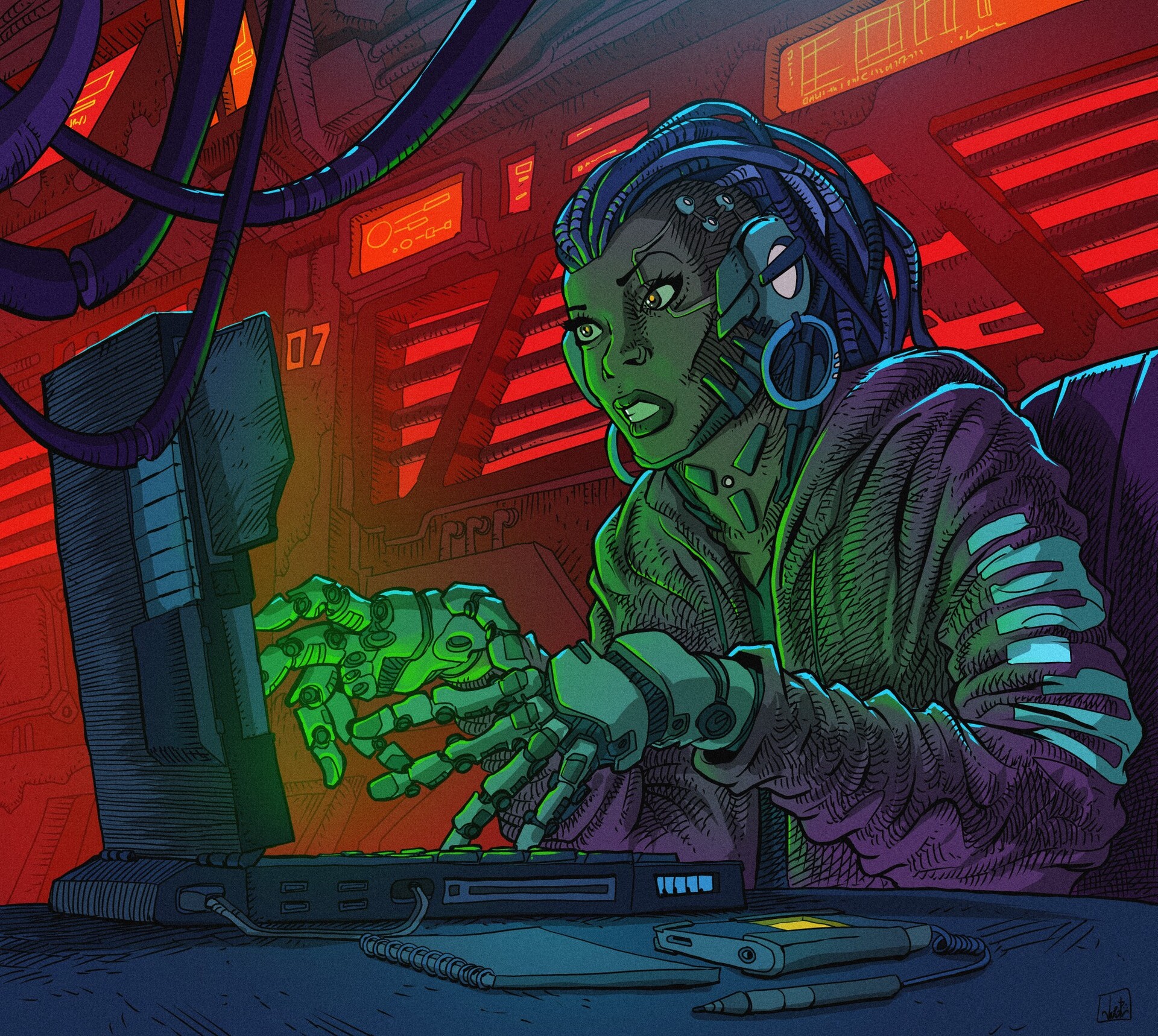 Download Sci Fi Cyborg HD Wallpaper by João Antunes Jr.