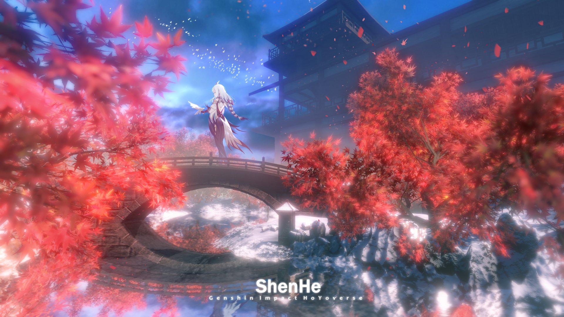 Shenhe in Autumn Glow - 4K Ultra HD Genshin Impact Wallpaper by Nid417