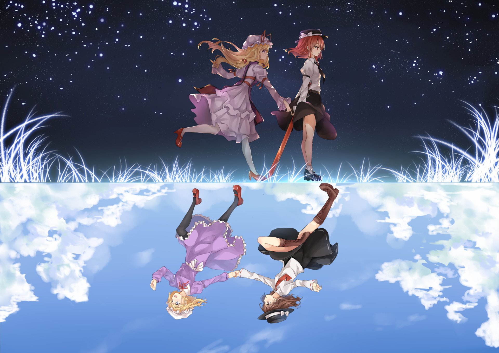 Download Maribel Hearn Renko Usami Yukari Yakumo Anime Touhou HD Wallpaper