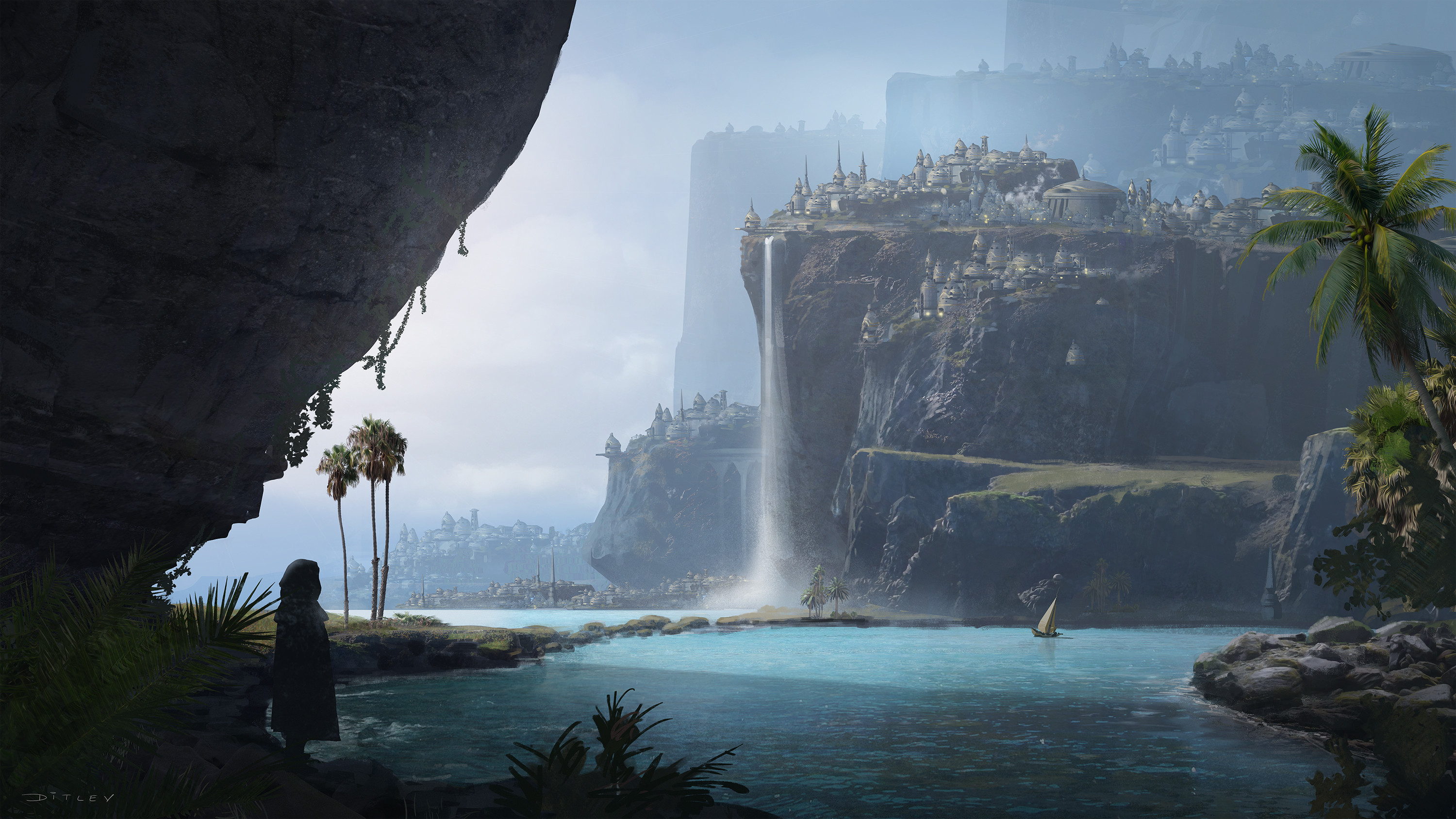 Download Fantasy City HD Wallpaper by Jan Ditlev