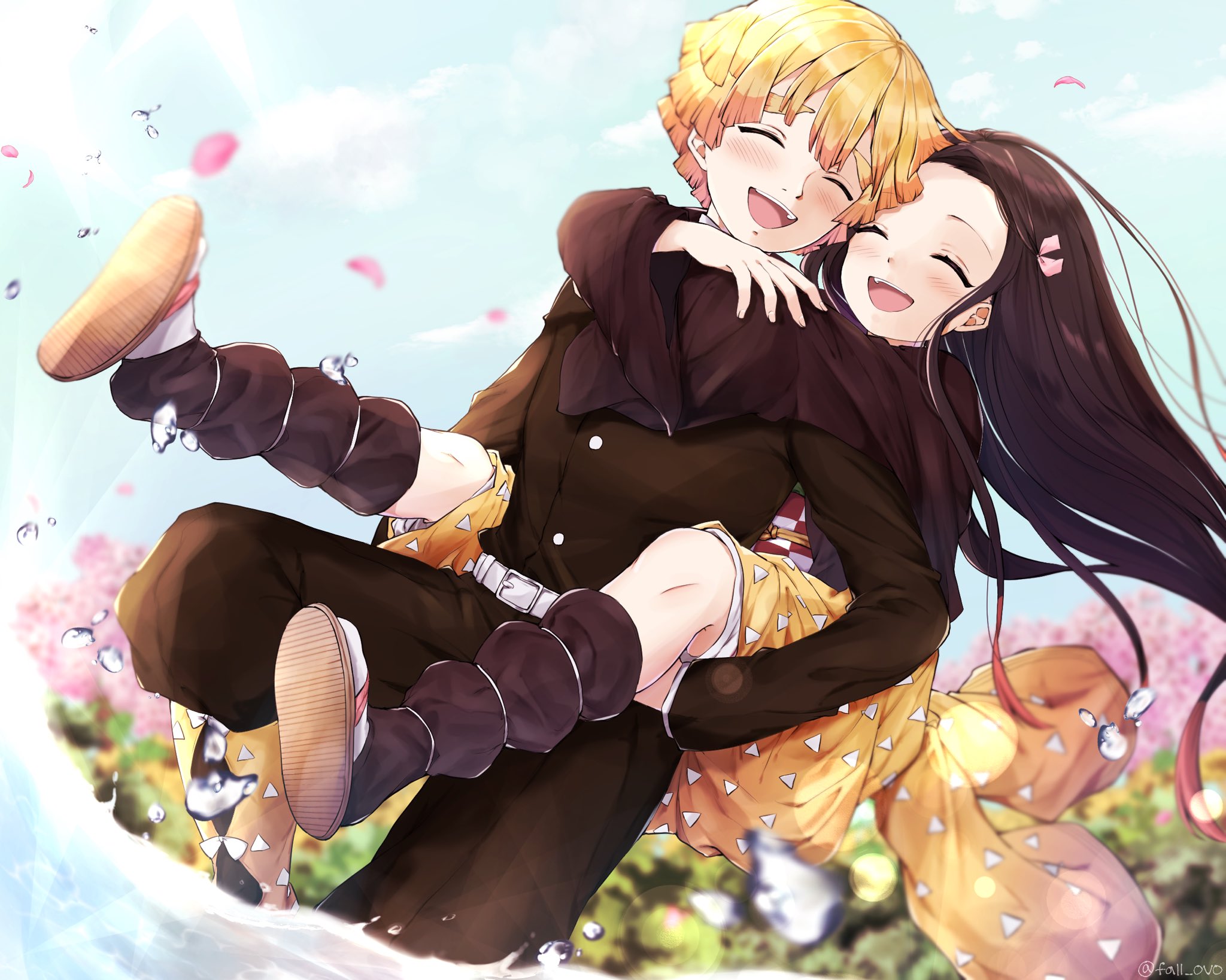 Download Nezuko Kamado Zenitsu Agatsuma Anime Demon Slayer: Kimetsu No ...