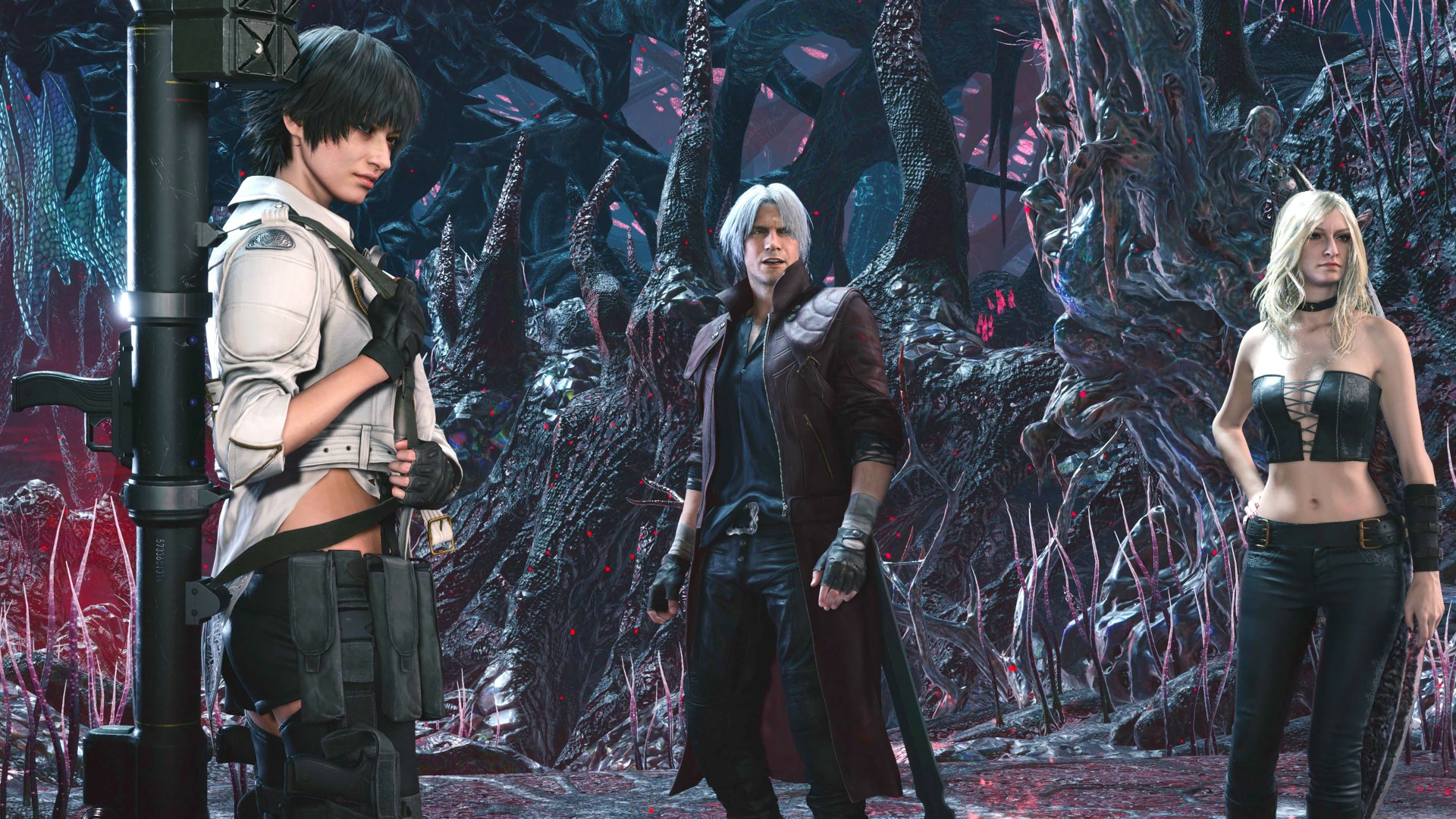 Devil May Cry 5 Heroes in 8K Ultra HD: Dante, Lady & Trish Wallpaper
