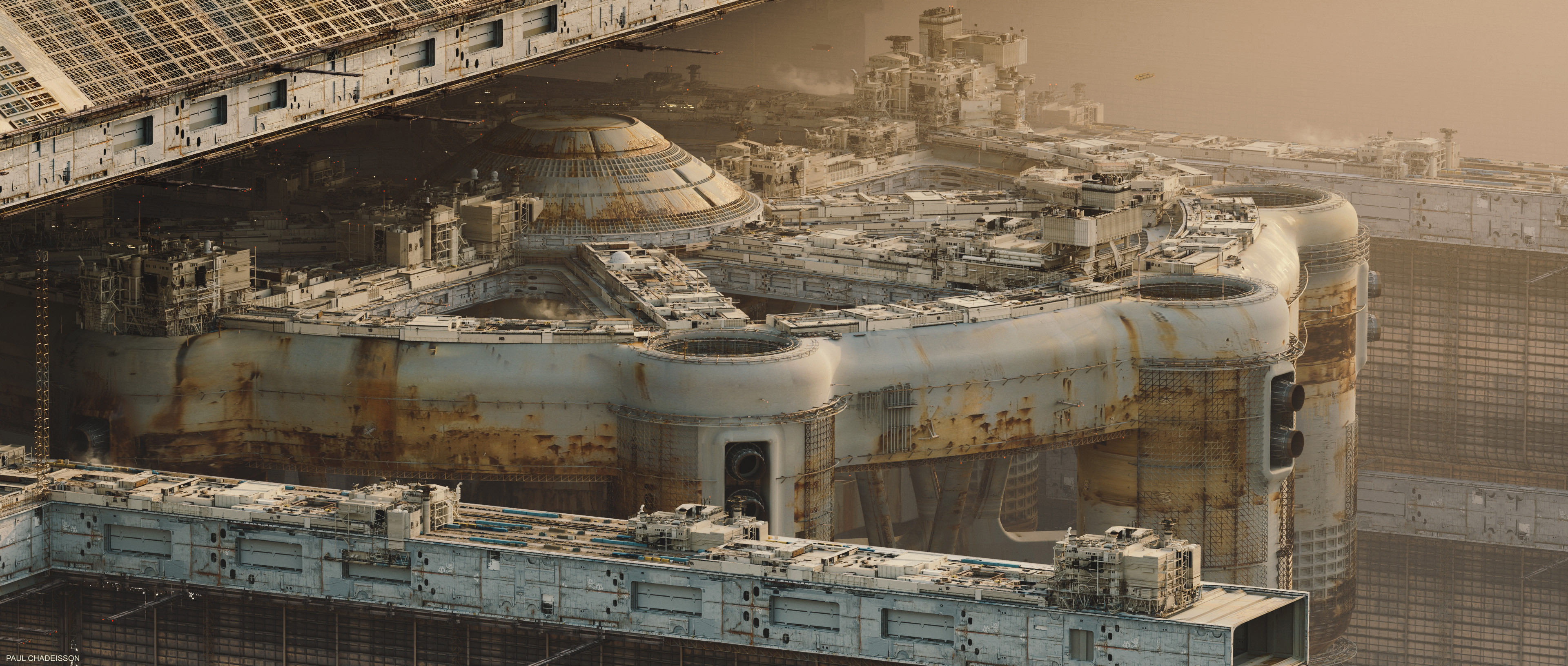 Download Sci Fi Structure HD Wallpaper by Paul Chadeisson