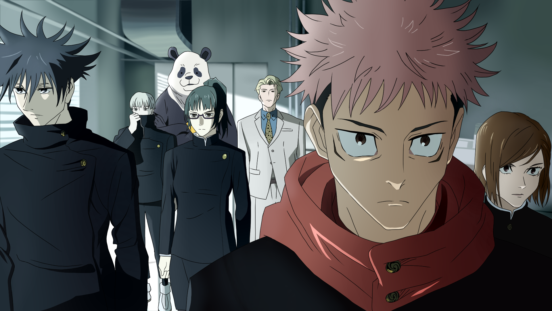 Jujutsu Kaisen HD Wallpaper: Yuji Itadori and Team in Action by Yuuri