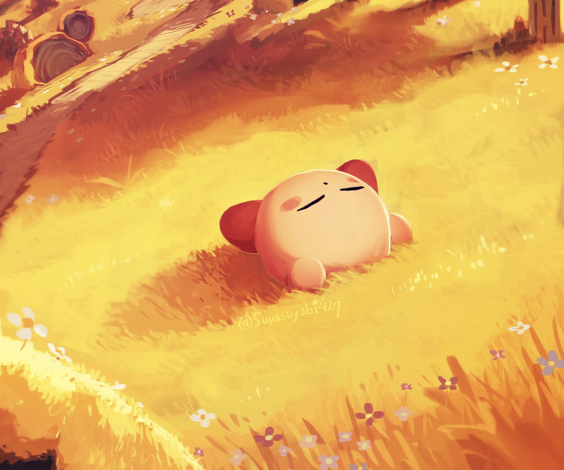 Kirby’s Peaceful HD Dreamscape – Video Game Wallpaper Bliss by すびかか