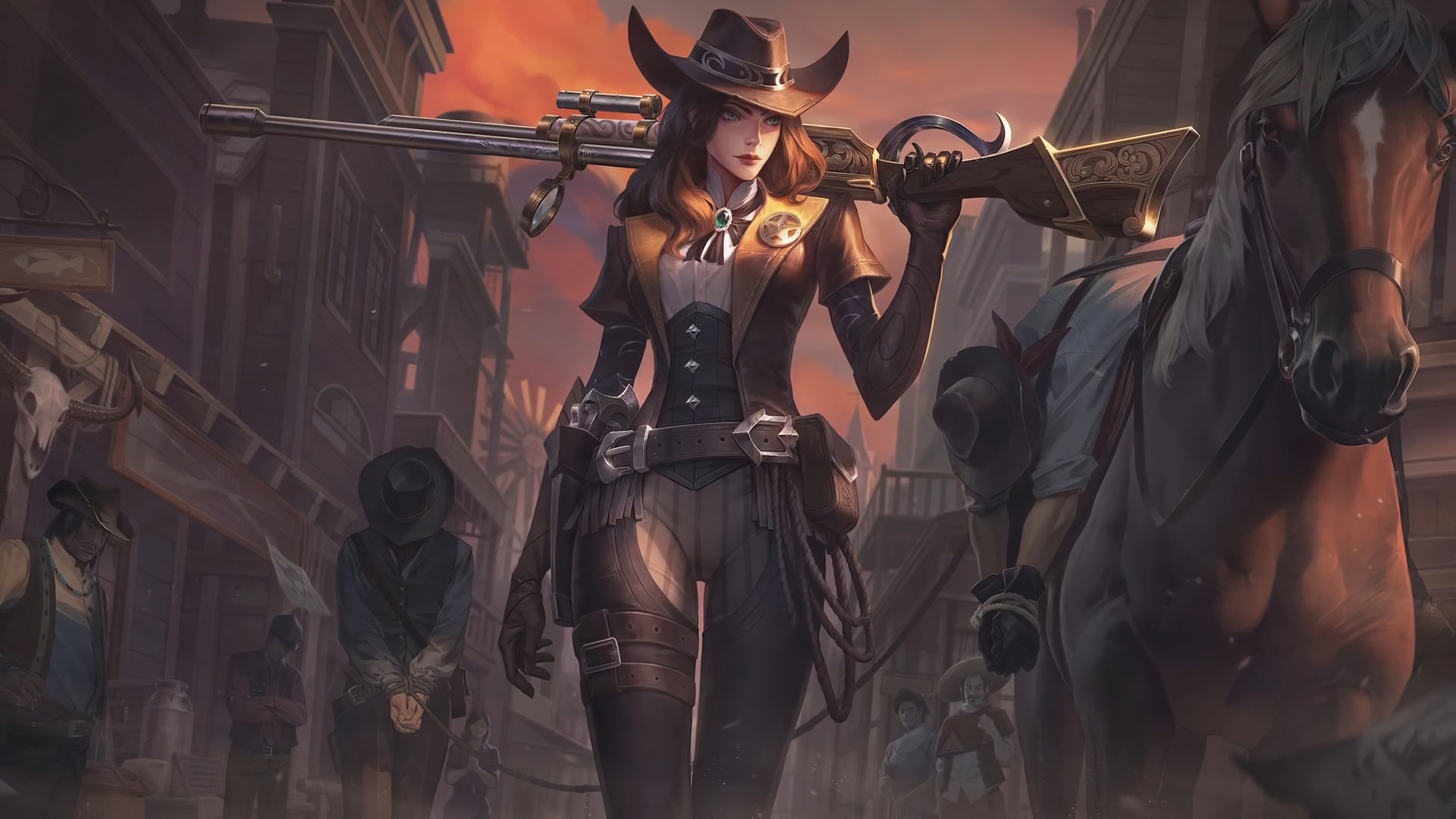 Caitlyn HD Wallpaper – League of Legends Legendary Sheriff in Action