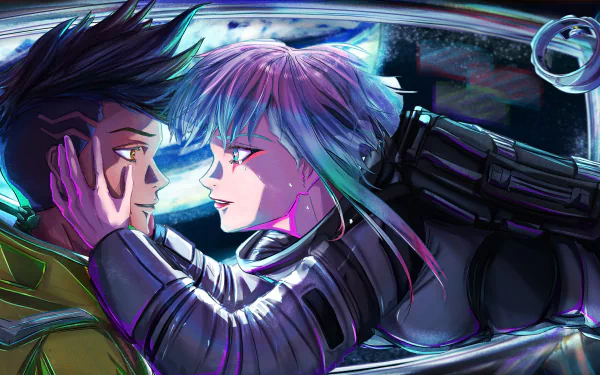 Lucy and David in Space - 4K Ultra HD Cyberpunk: Edgerunners Wallpaper