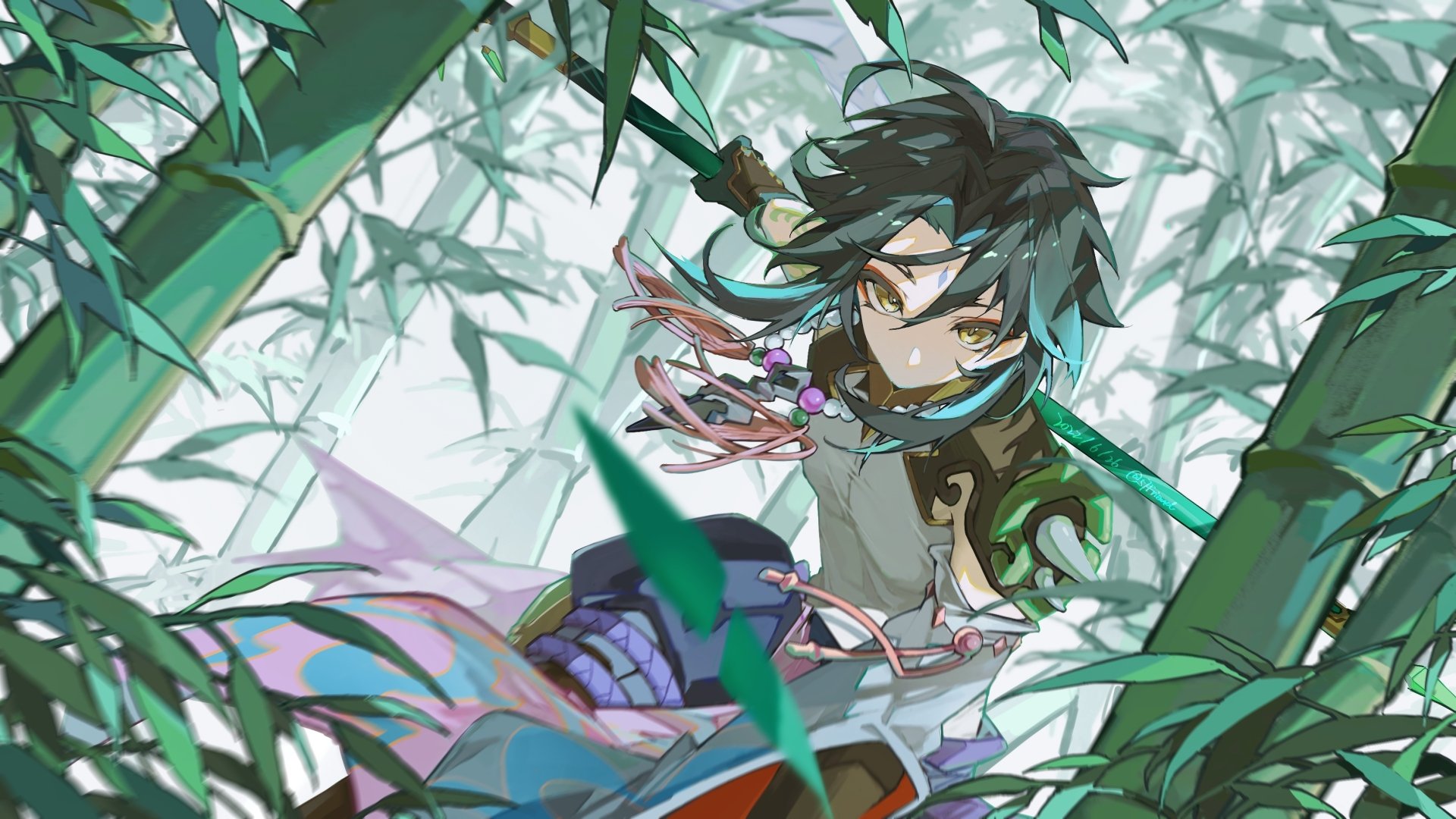 Xiao in Bamboo Forest – HD Genshin Impact Wallpaper by 57friend