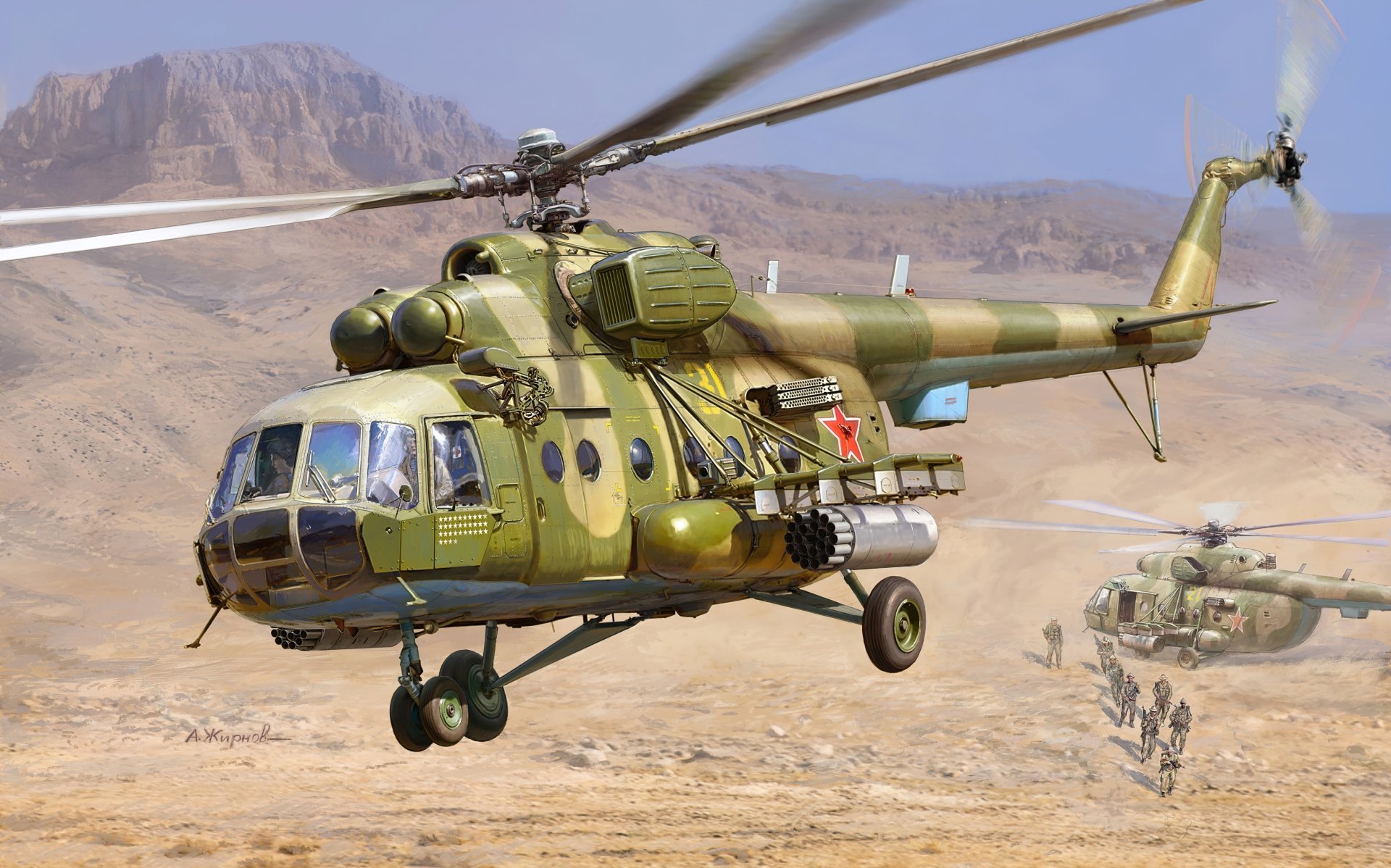 4K Ultra HD Military Mil Mi-8 Helicopter in Action