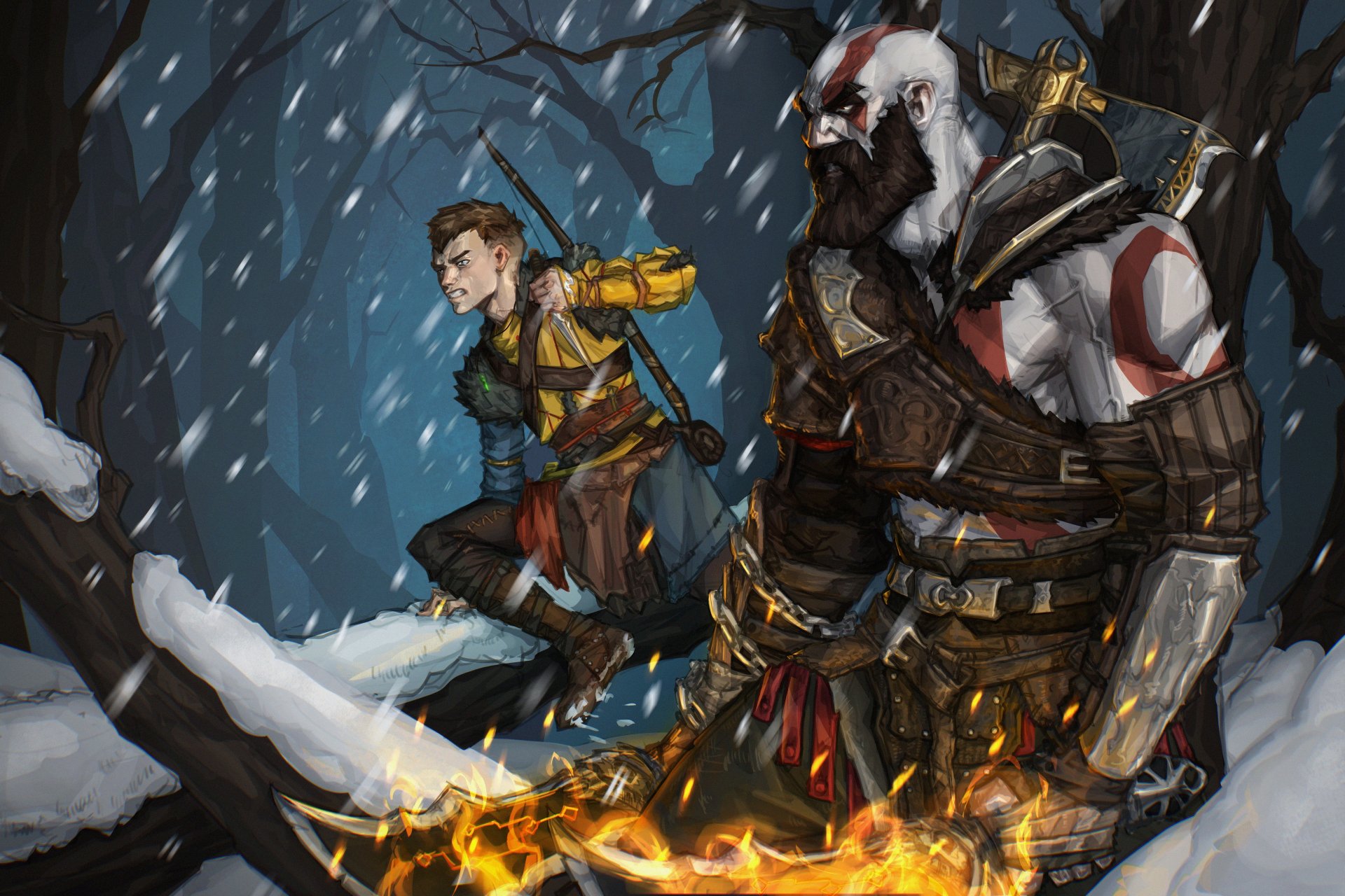 Download Atreus (God Of War) Kratos (God Of War) Video Game God Of War: Ragnarök 4k Ultra HD ...