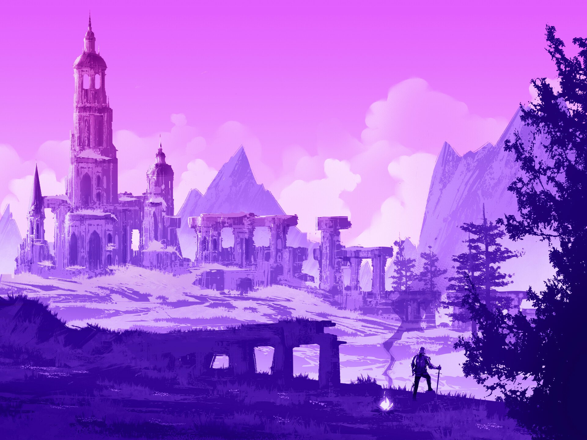 Download Fantasy Ruin HD Wallpaper by George Brad