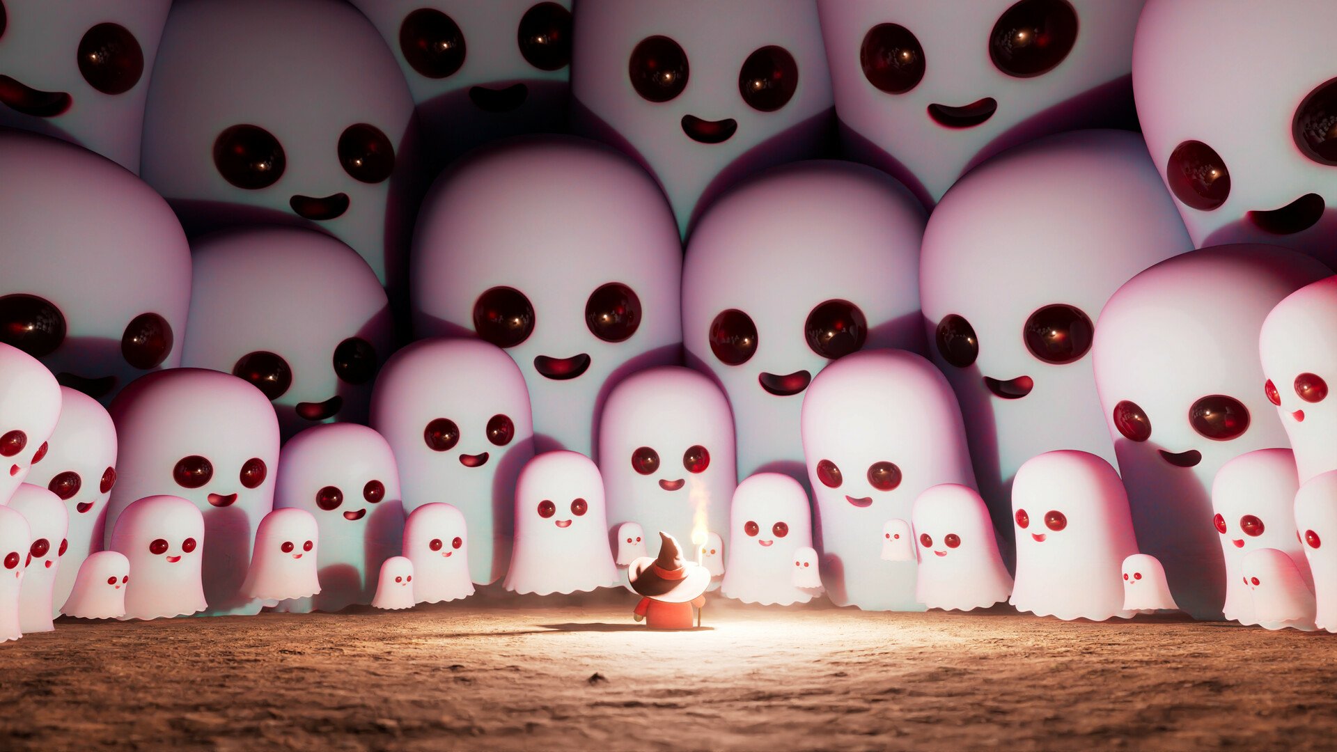 Charming Spirits: A Dark Ghostly Gathering HD Wallpaper by Lucas Lira