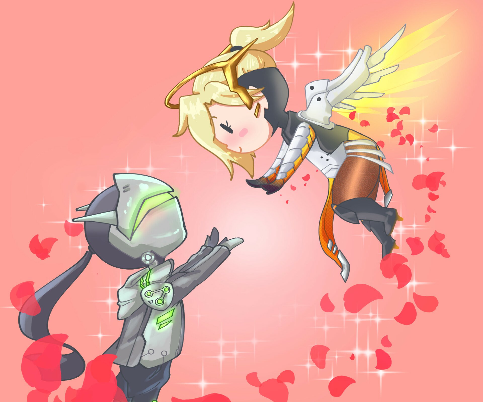 Download Genji (Overwatch) Mercy (Overwatch) Video Game Overwatch HD ...