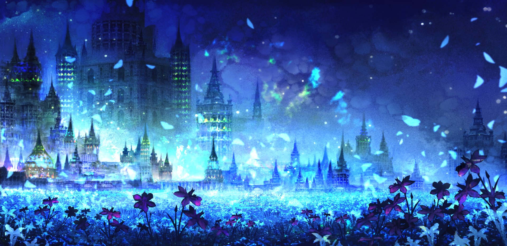 Ethereal Anime Cityscape at Night – HD Wallpaper Magic by R.E.C ...