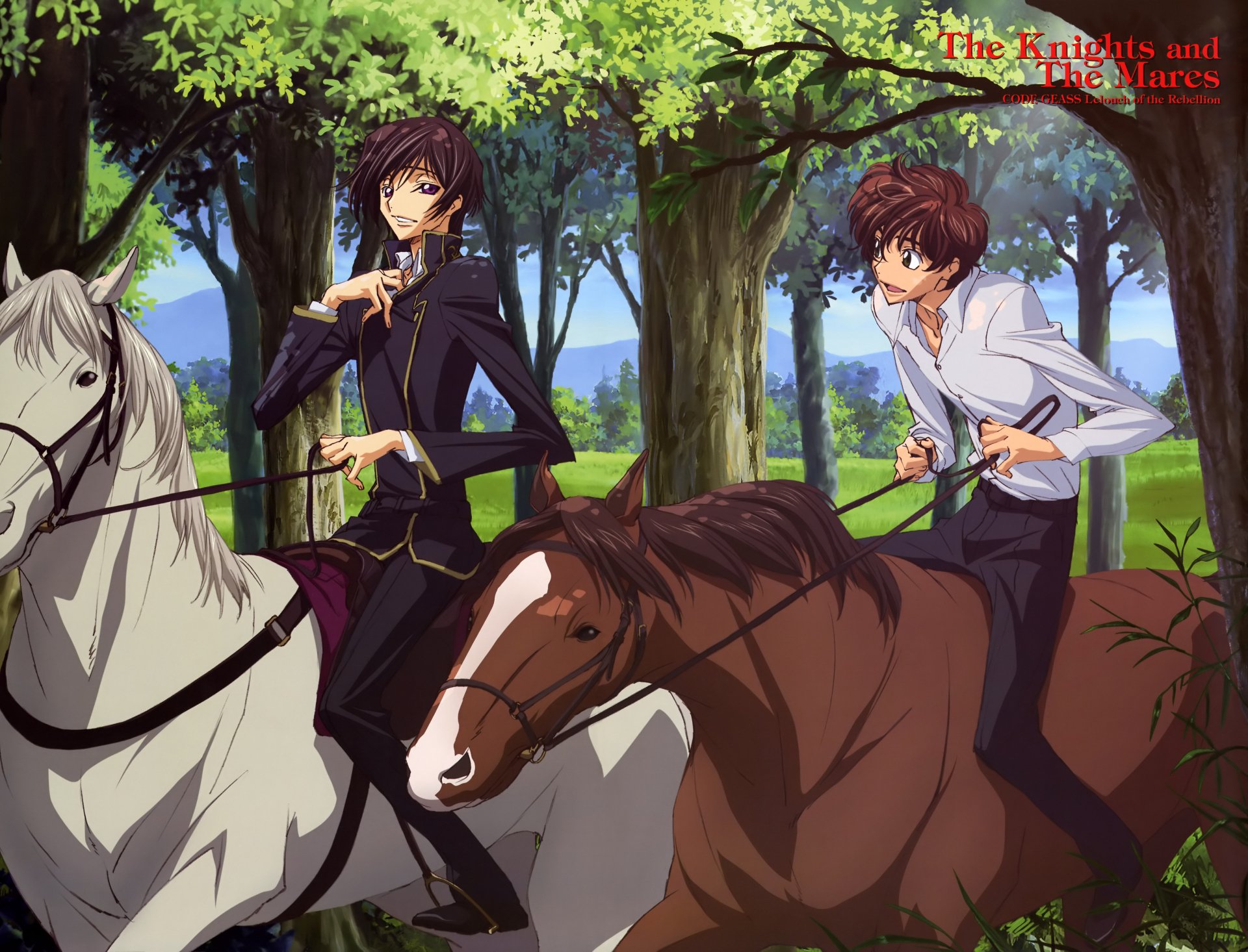 Code Geass — Suzaku & Lelouch: 5K Forest Ride Ultra HD Wallpaper