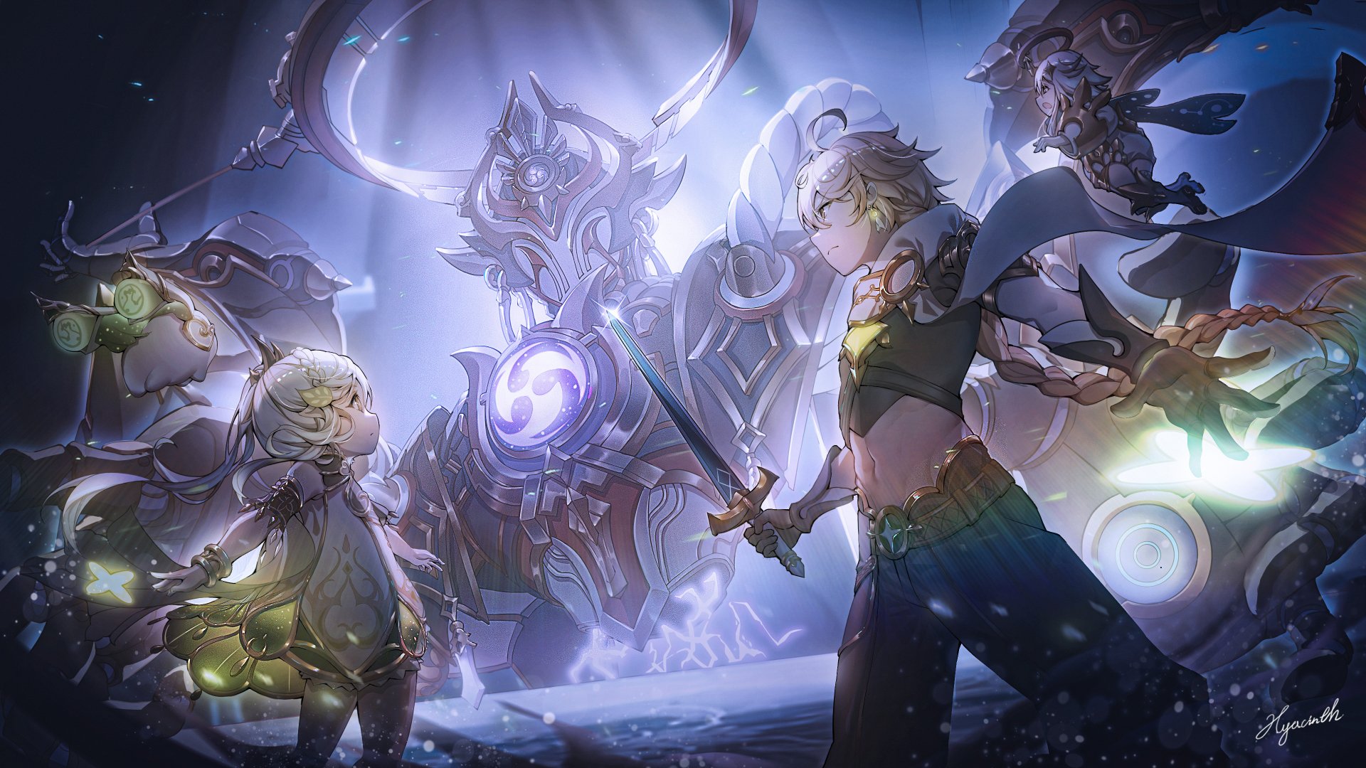 Nahida & Aether Unite: Stunning 4K Genshin Impact Epic Wallpaper by Hyacinthsora