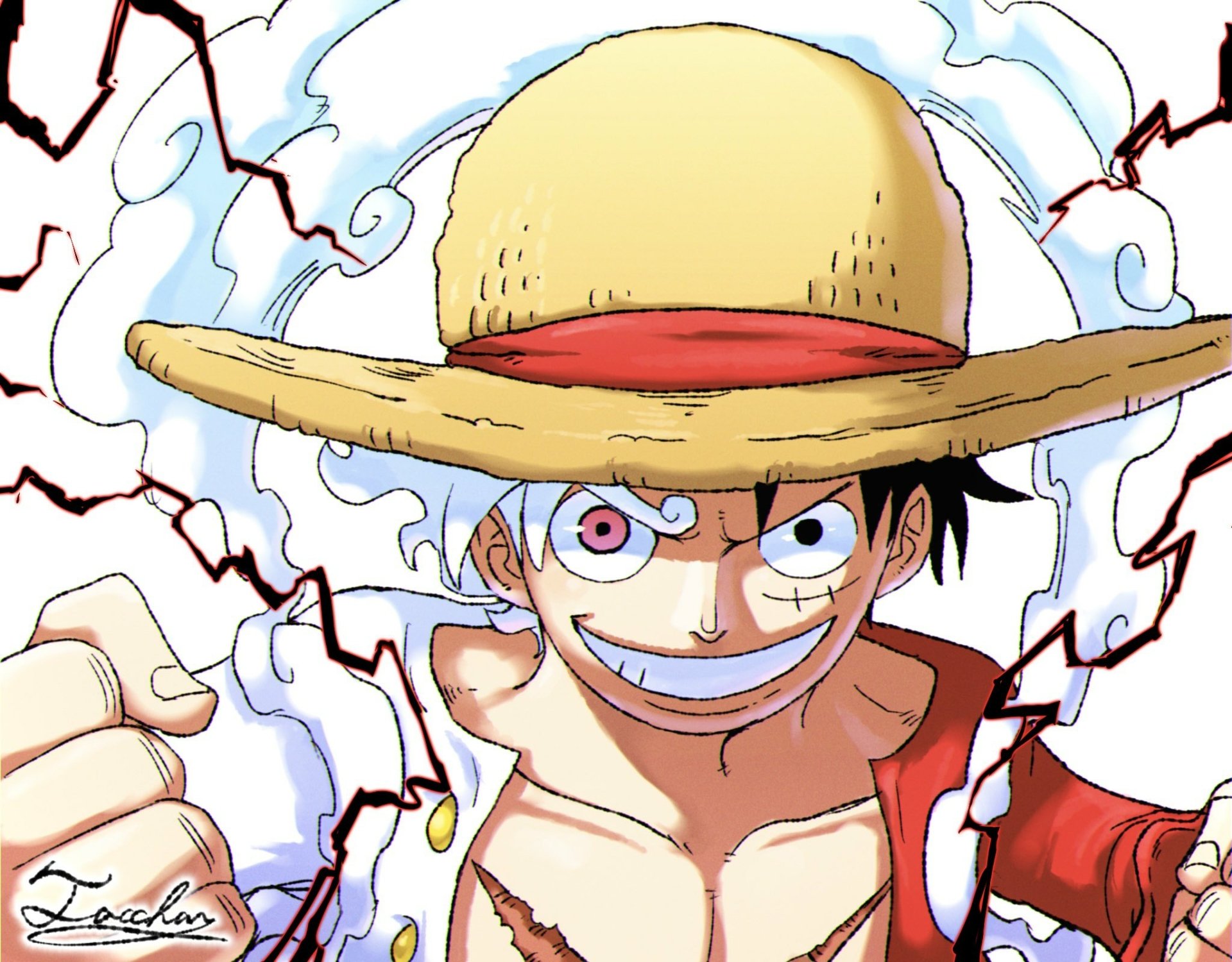 Gear 5 Luffy Unleashed: Epic One Piece Anime HD Wallpaper by tacchan56110