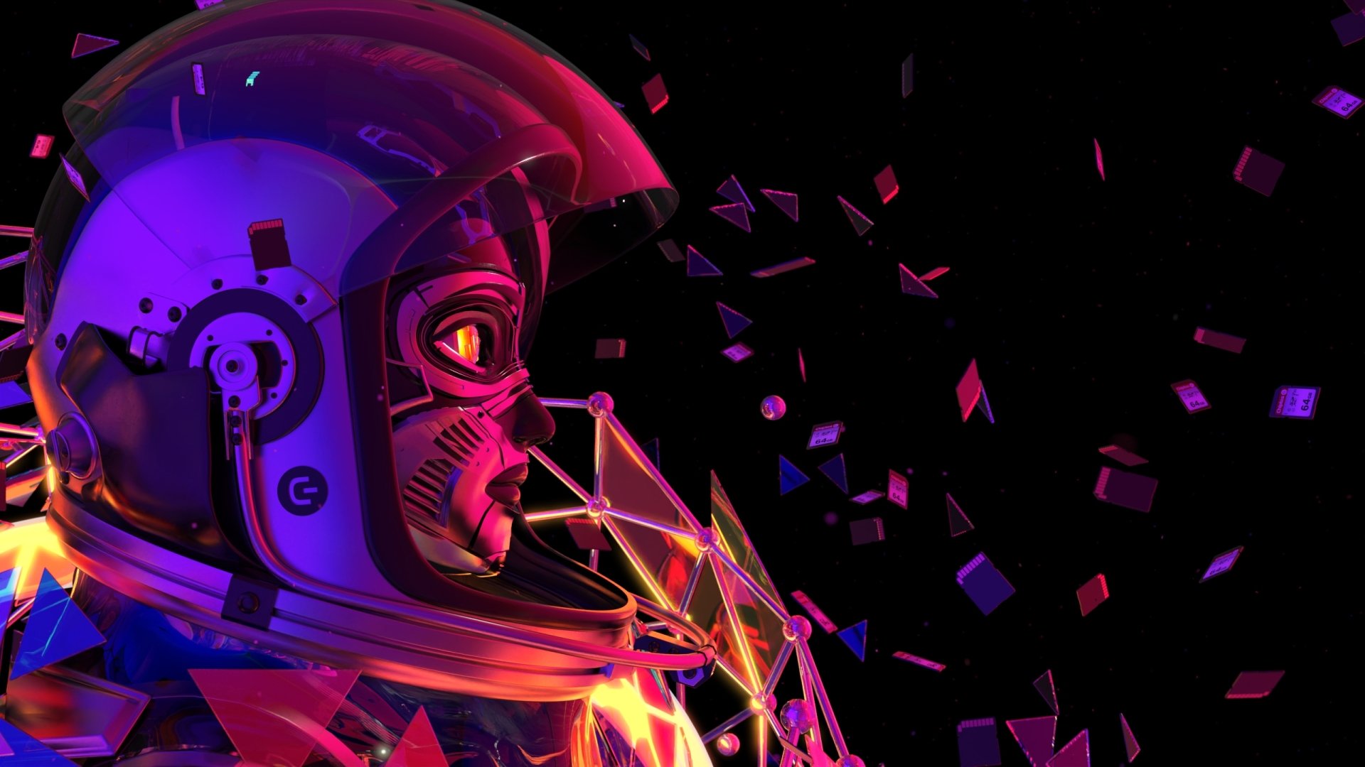 Chiptos Mirai Astronaut in Space NFT Wallpaper Robot Female Cyborg in ...