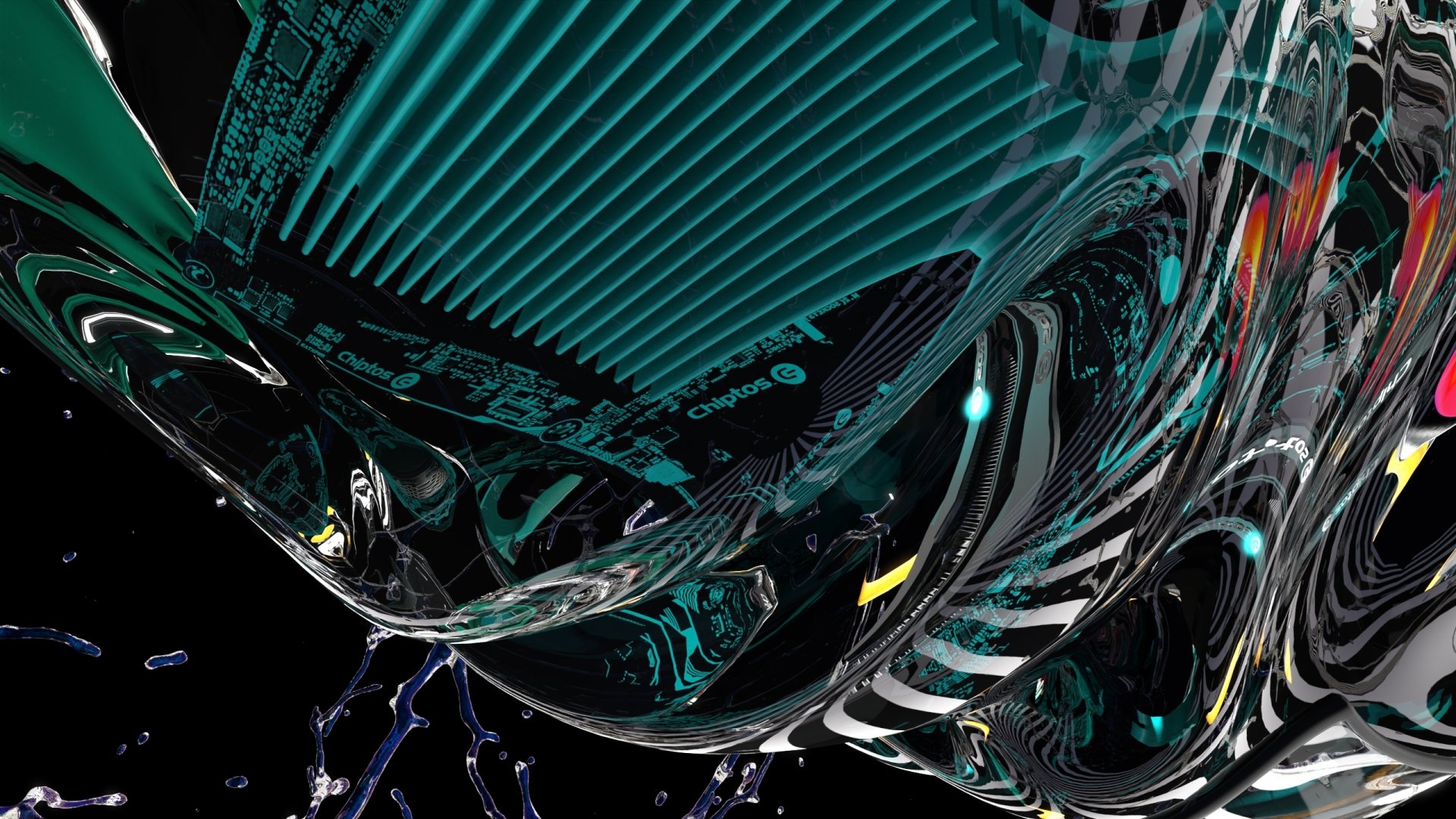 Chiptos X Motherboard Abstract NFT Wallpaper Background Glossy Glass PC ...