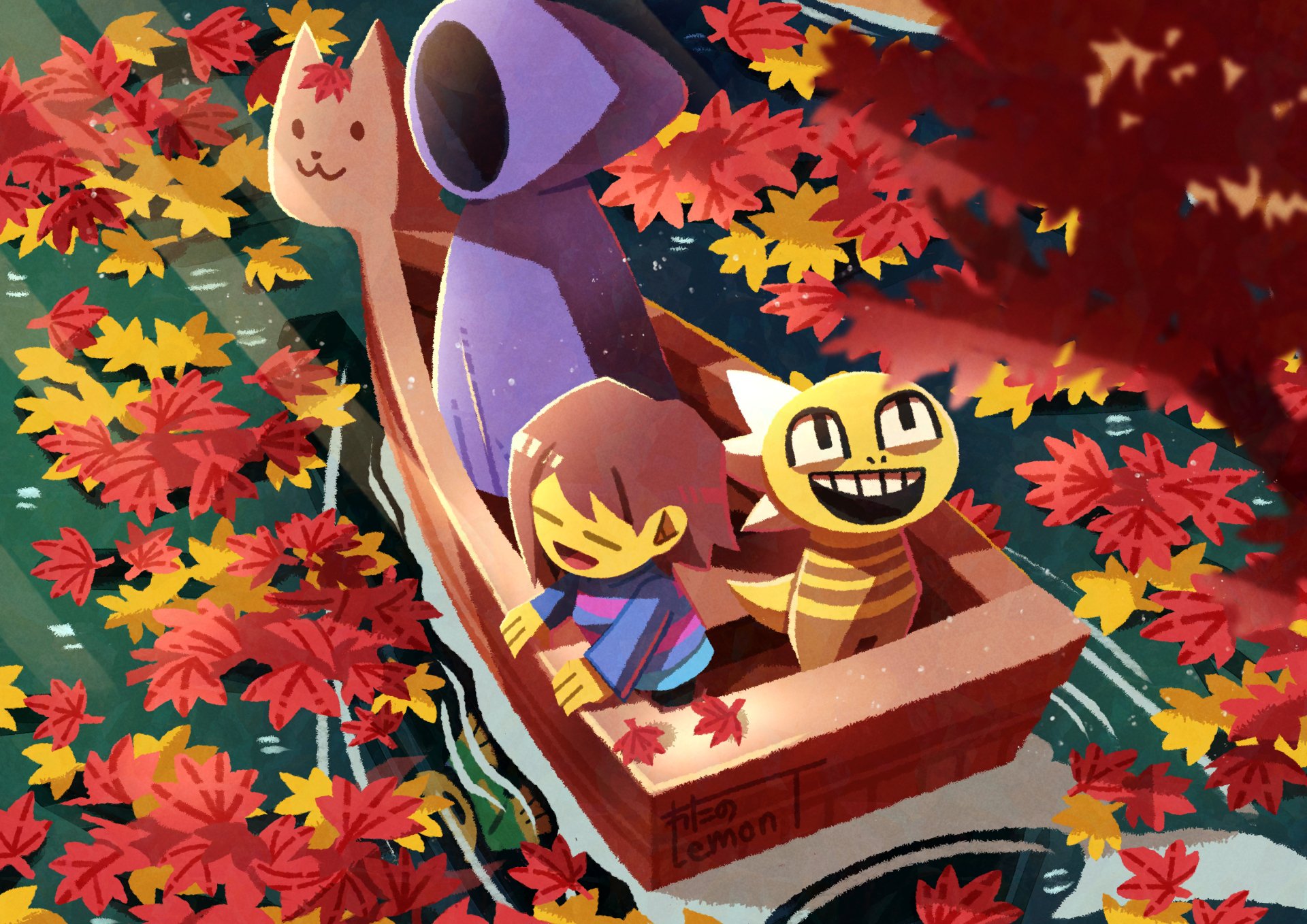 Undertale Adventure: Frisk & Monster Kid Drift Through Autumn Leaves ...