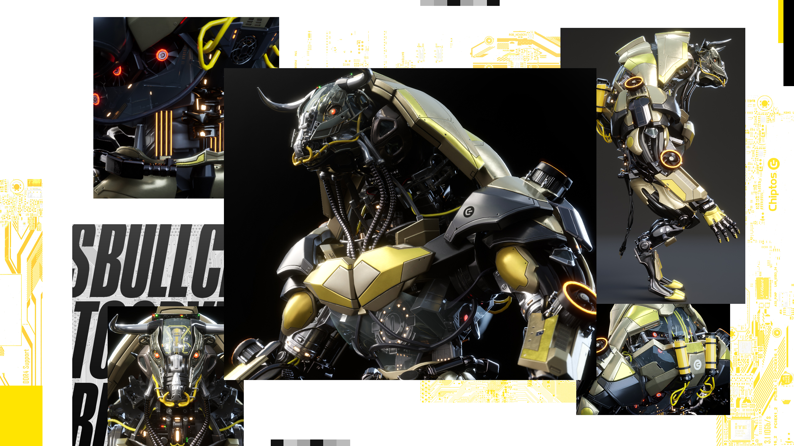 Chiptos X Robot Bull Wallpaper Desktop Background by chiptos